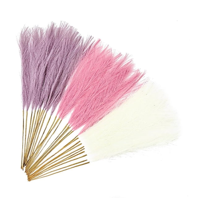 Bright Rich Poppy RED Large Artificial Pampas Grass Stems Tall Fluffy 3 ...