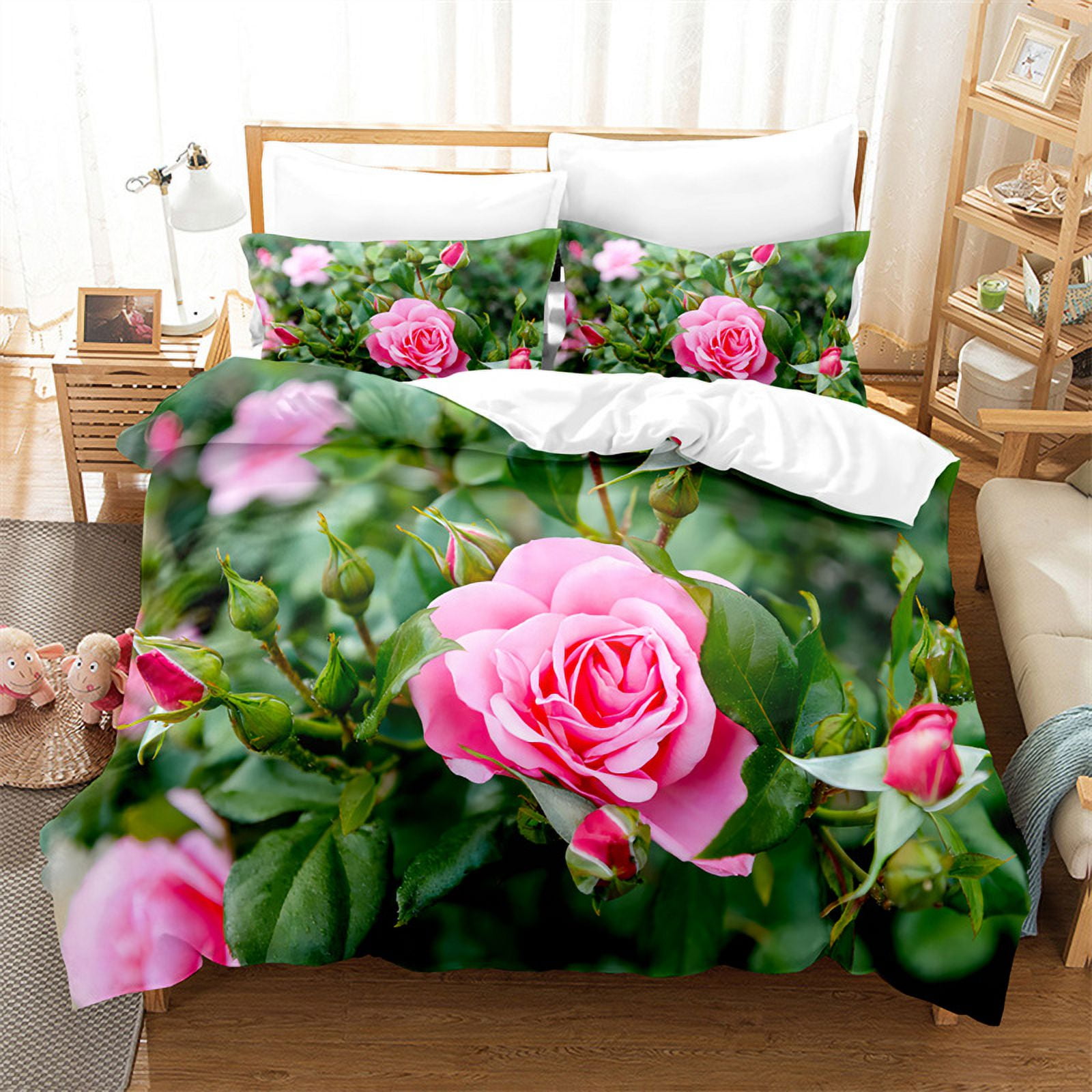 Bright Rose Bedding Set Duvet Cover High-grade Comforter Bedding Sets ...