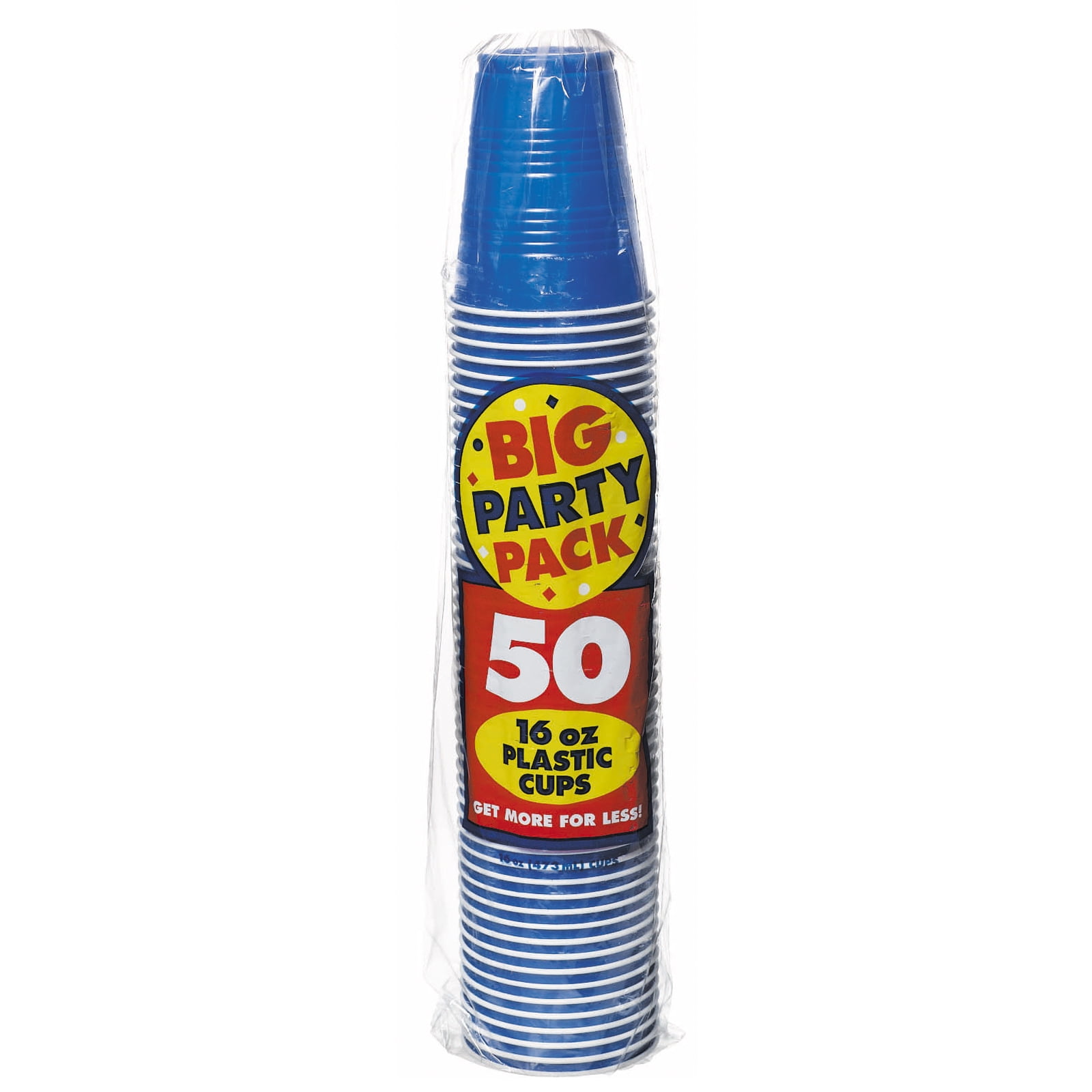 Bright Royal Blue Big Party 16 oz. Plastic Cups (50 Count) - Walmart.com
