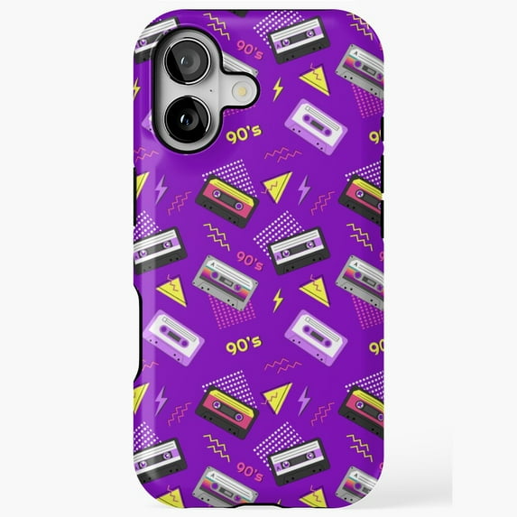 Bright Seamless 90s Style Pattern With Cassettes Retro Tough Case with ...