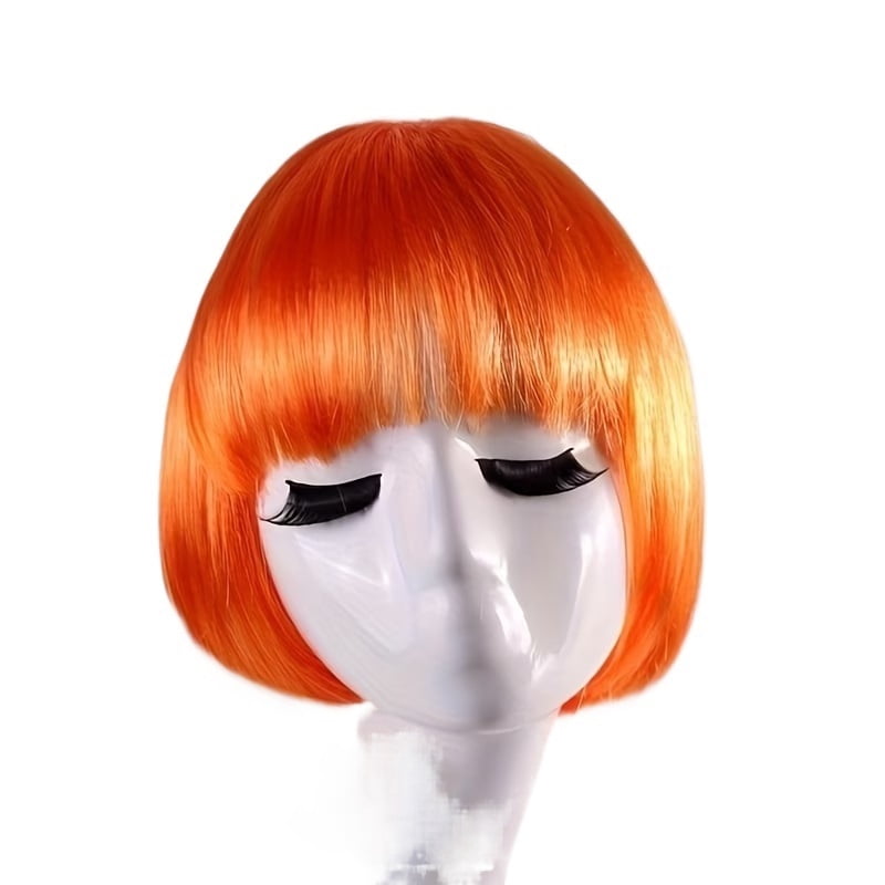 Bright Short Wigs with Straight Bangs for Women - Versatile Synthetic ...
