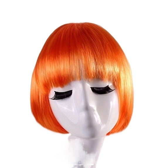 Bright Short Wigs with Straight Bangs for Women - Versatile Synthetic ...