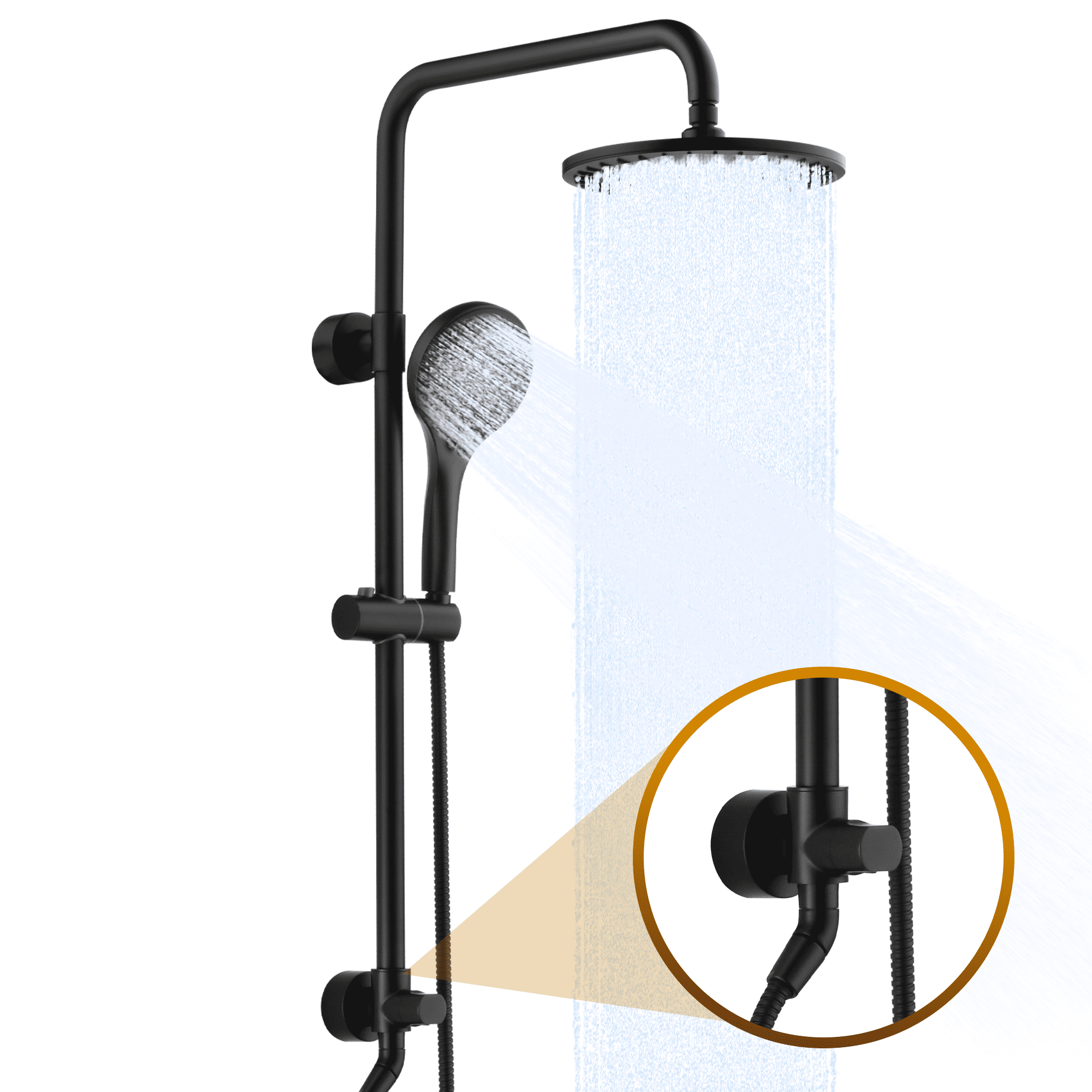 Bright Showers Rain Shower Heads System, Rainfall & Handheld Shower ...
