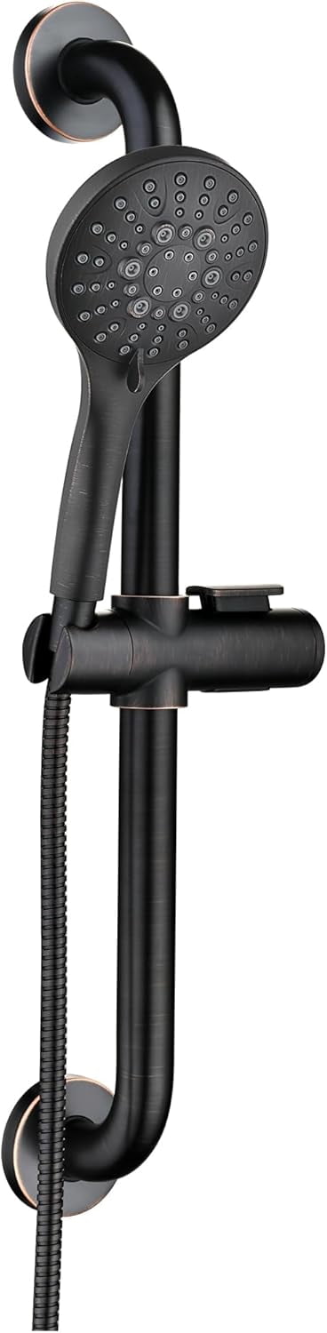 Bright Showers Stainless Steel Slide Bar Grab Rail Set, Handheld Shower ...
