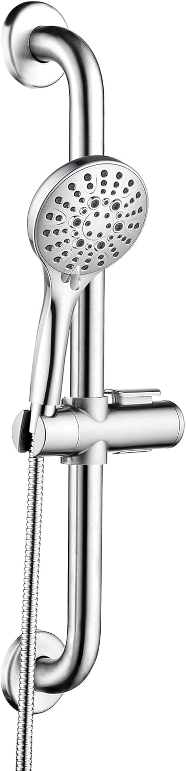 Bright Showers ADA Compliant Handheld Shower Head with Stainless Steel ...