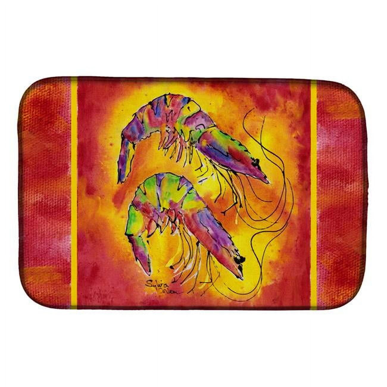 Bright Shrimp on Red Dish Drying Mat - Walmart.com