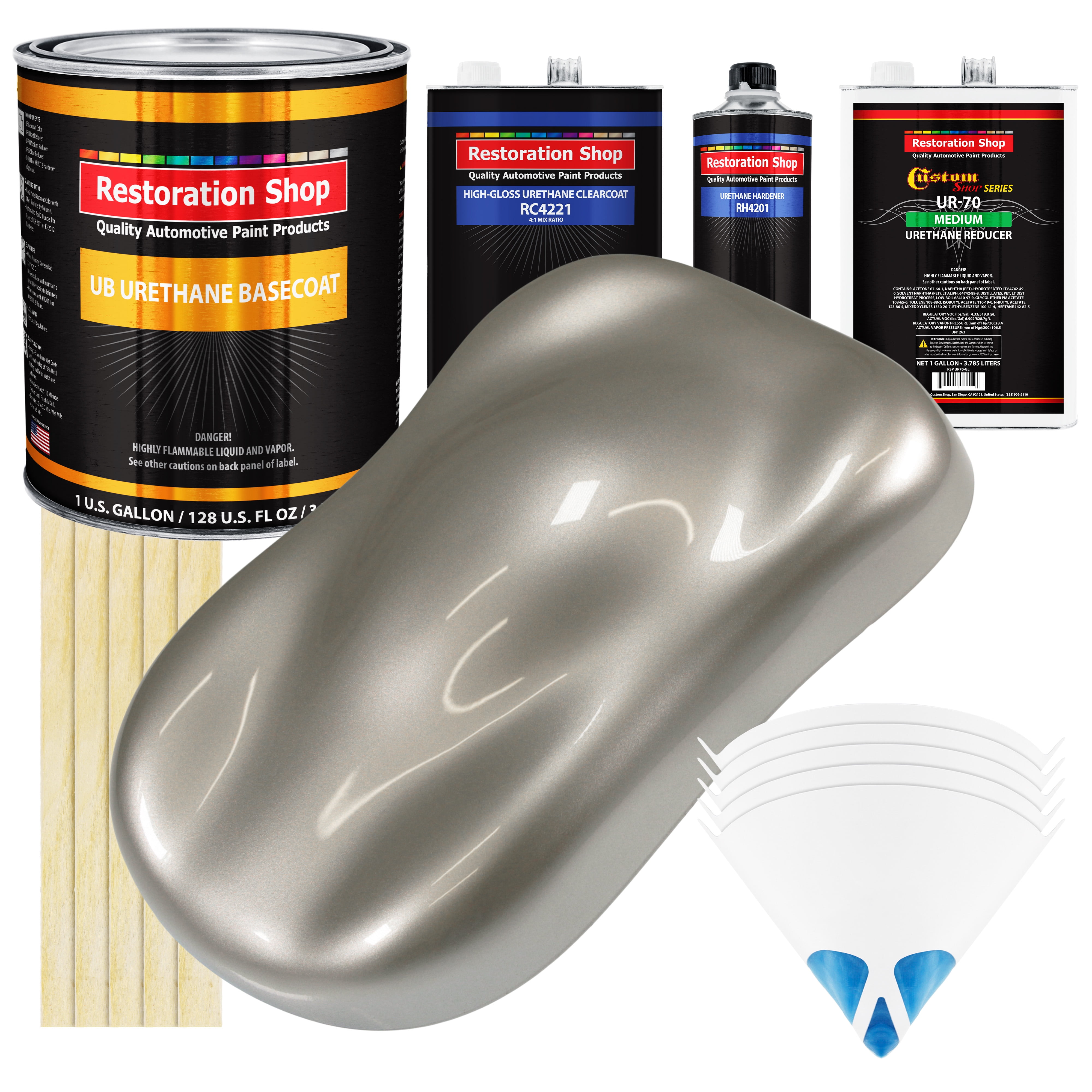 Bright Silver Metallic Gallon URETHANE BASECOAT CLEARCOAT Car Auto ...