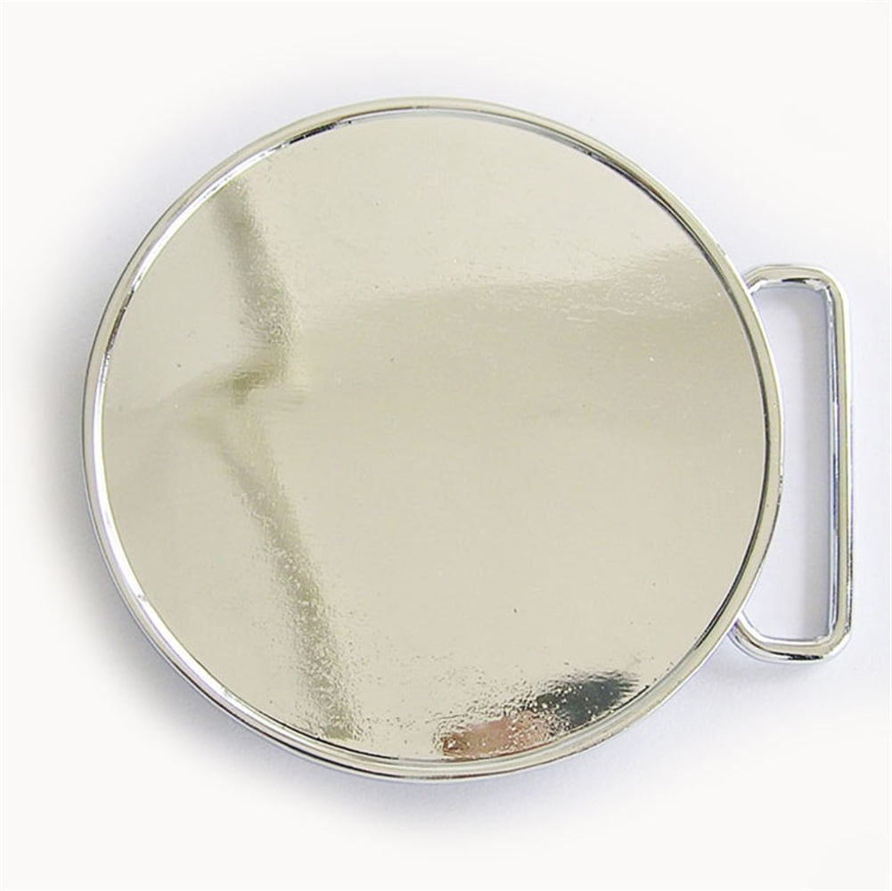 Bright Silver Round Custom Blank Belt Buckle - Walmart.com