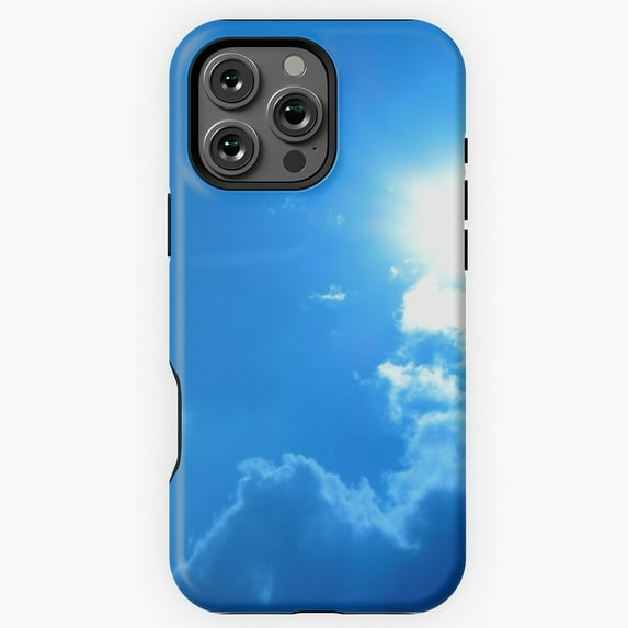 Bright Sky Daytime Landscape Illustration iPhone Case 11 12 13 14 15 16 ...