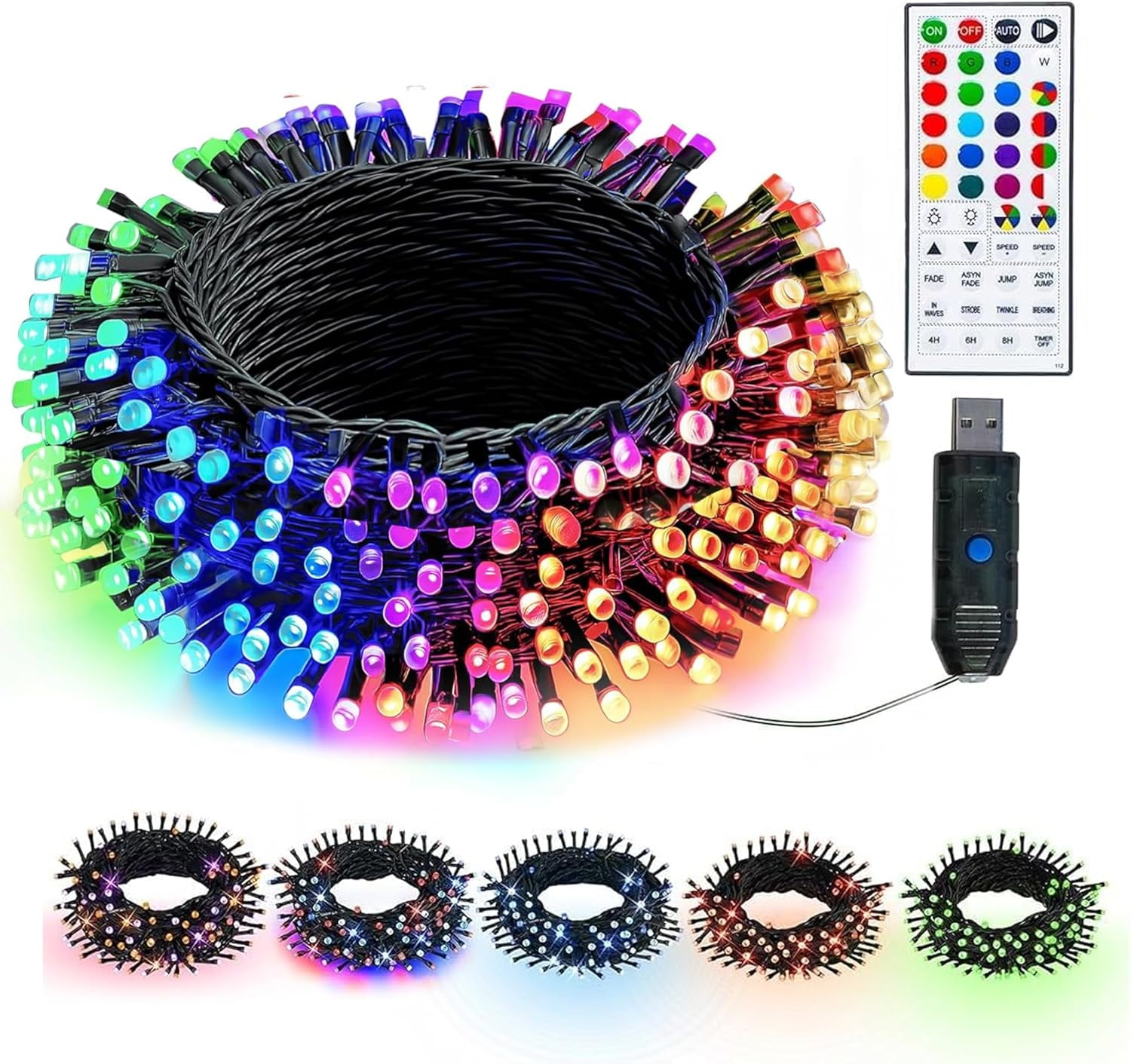 Bright Smart Color Changing Christmas Lights, 66FT 200 LED RGB String ...