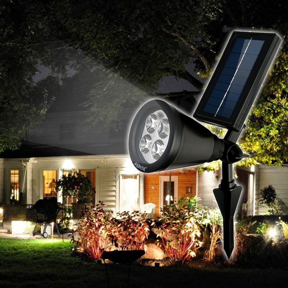 Bright Solar LED Rechargeable Waterproof Solar Powered Spotlight For ...