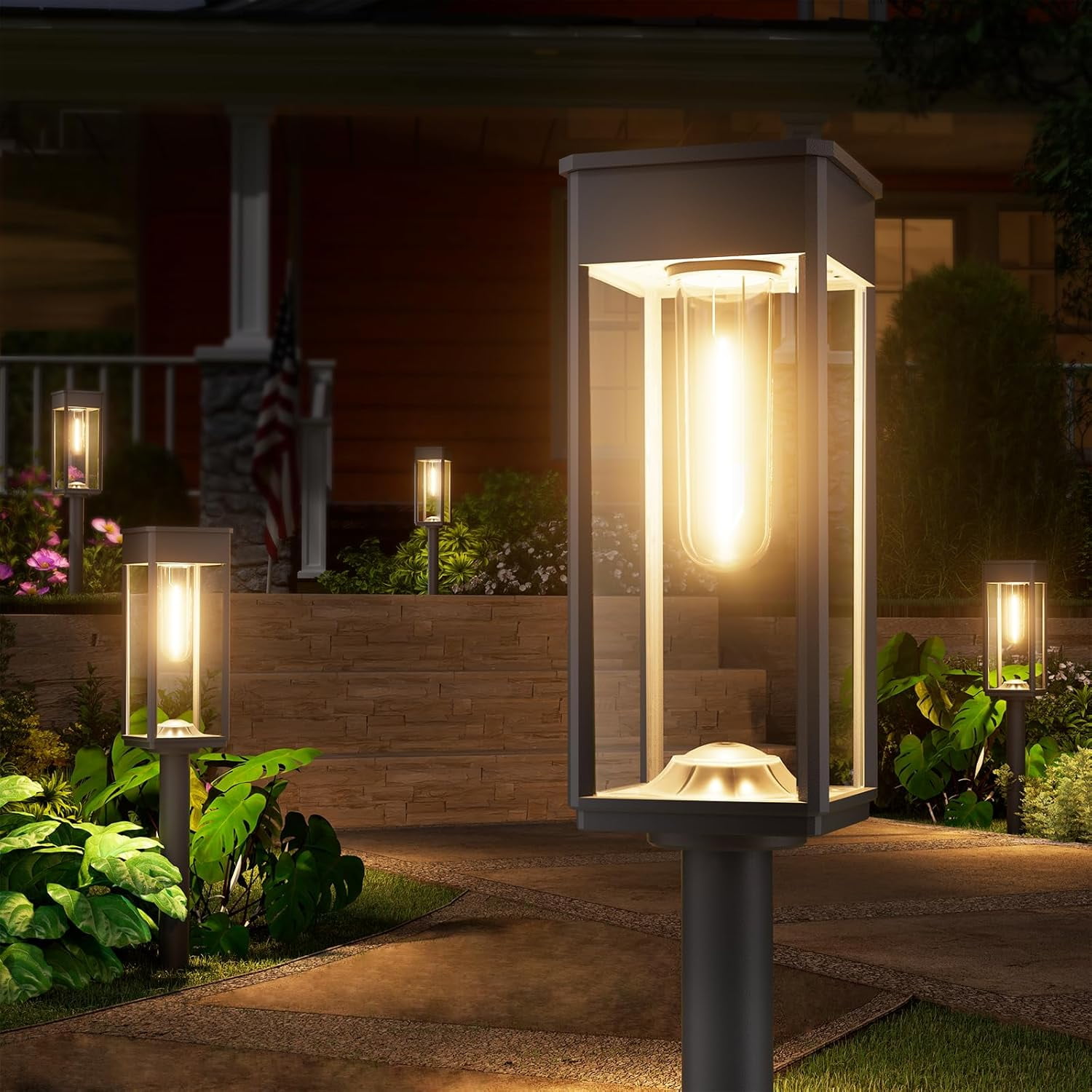 Bright Solar Pathway Lights Outdoor, 6 IP65 Solar Garden Lights for ...