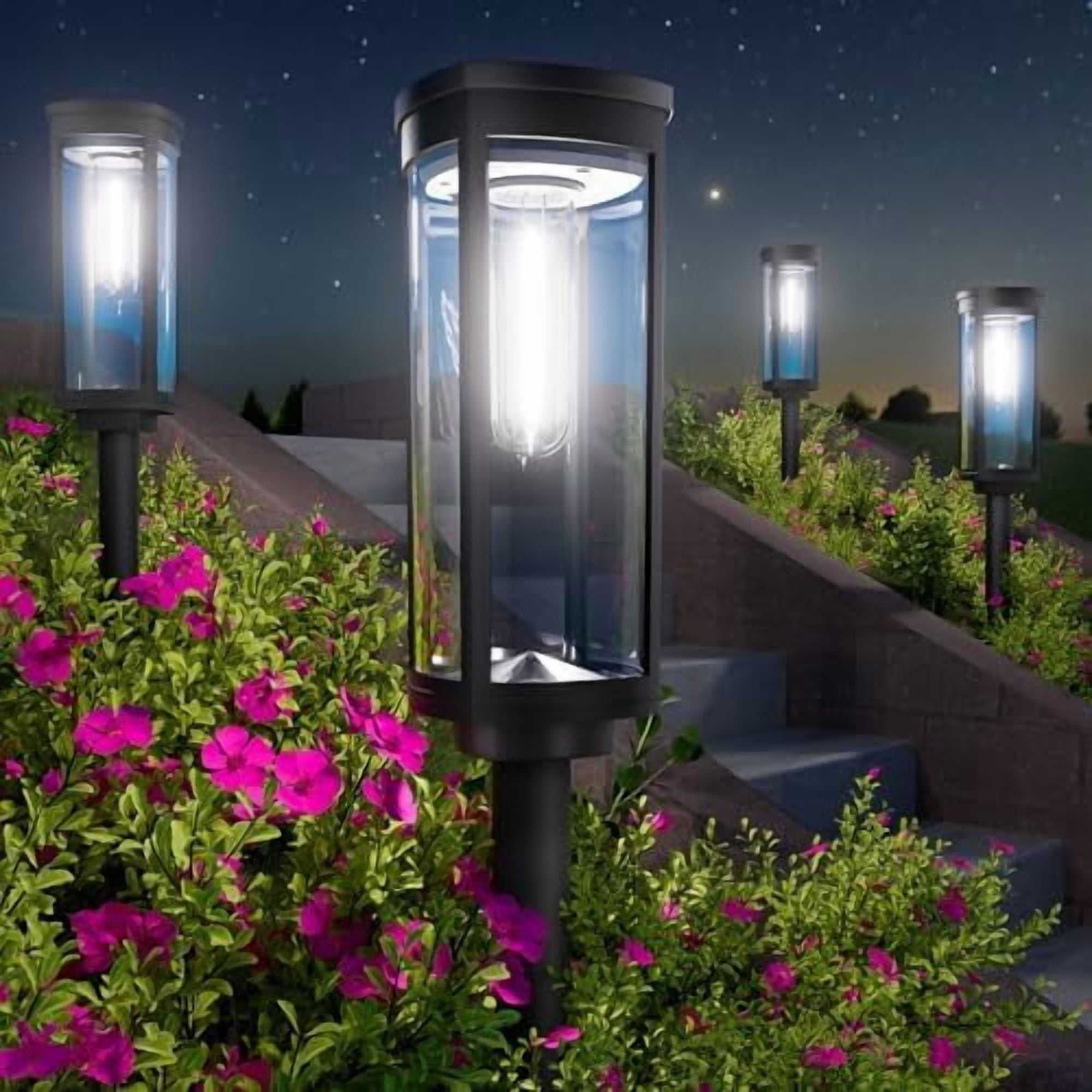 Bright Solar Pathway Lights Outdoor, 8 Pack Solar Powered Garden Lights ...