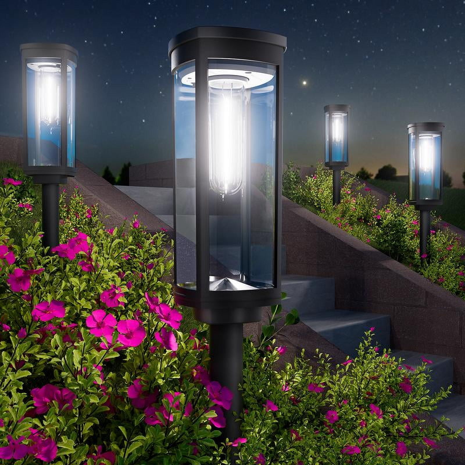 Bright Solar Pathway Lights Outdoor, Solar Powered Garden Lights ...