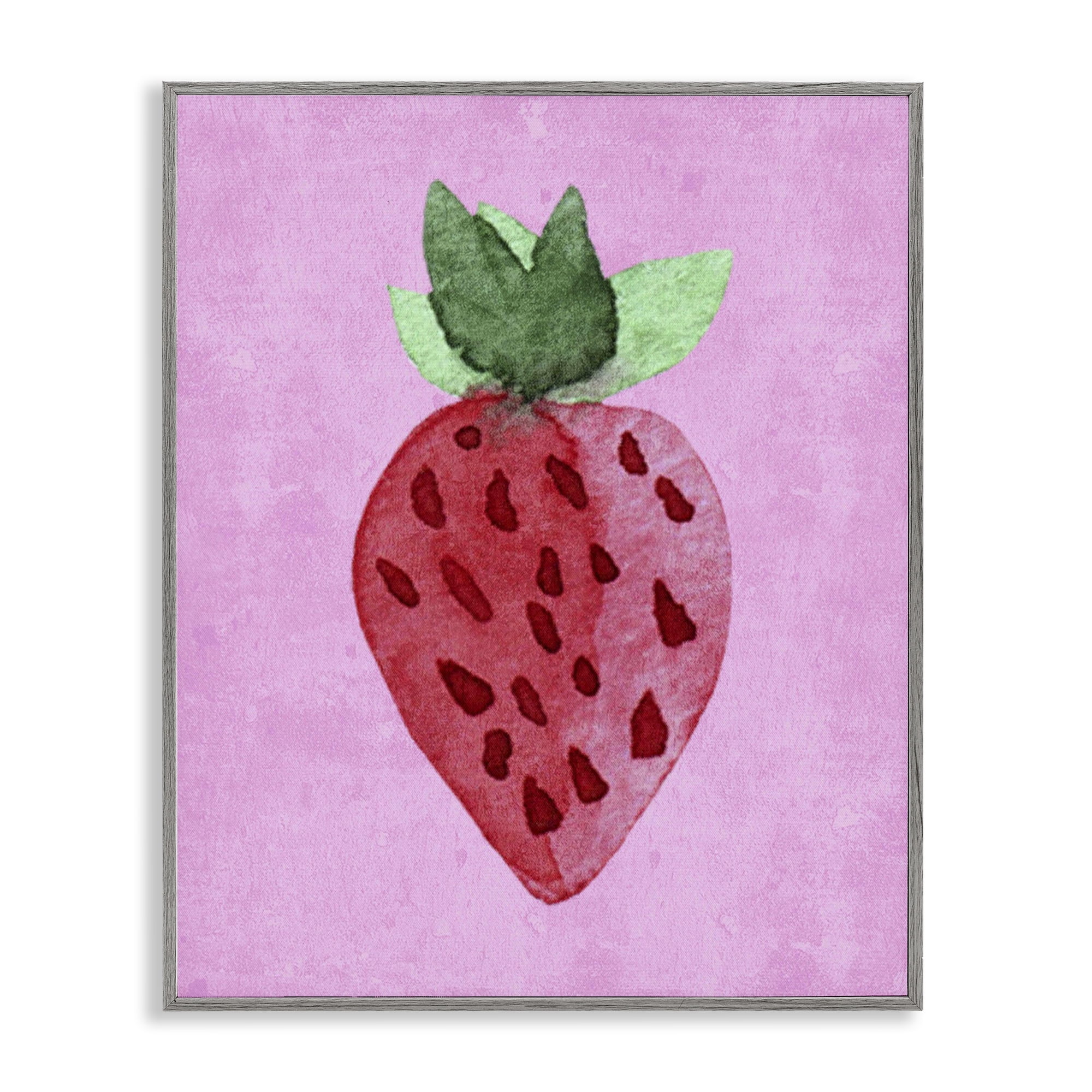 Stupell Industries Bright Speckled Strawberry Gray Framed Giclee Art ...