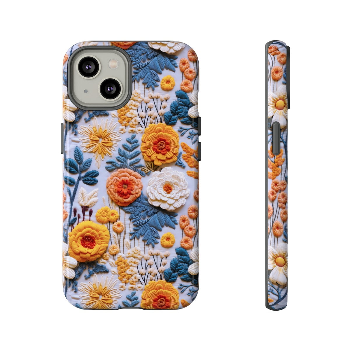 Bright Spring Wildflower 3D Embroidered Boho iPhone Case 17 to 11 Pro ...