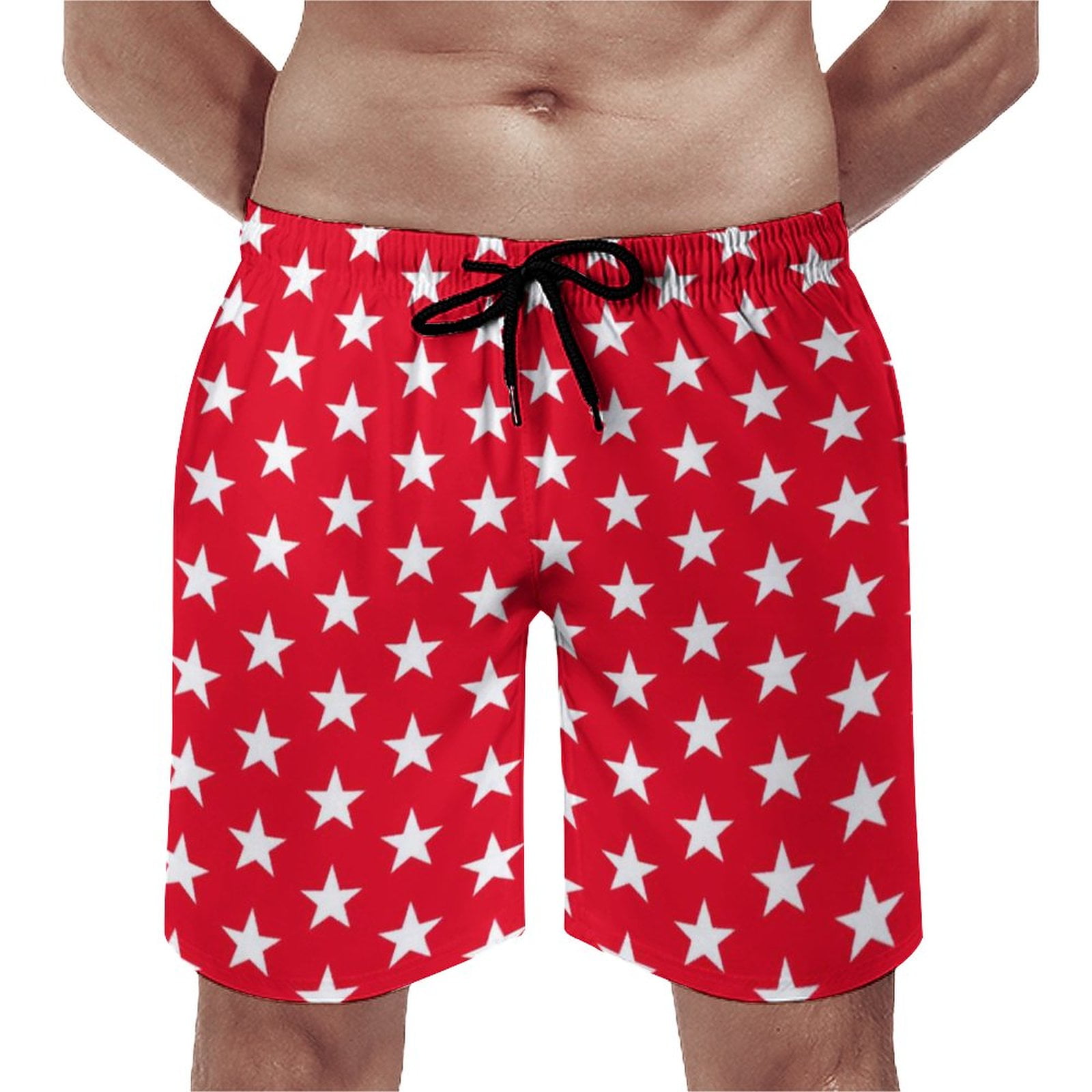 Bright Star Board Shorts Hot Sale Black Silver Shiny Stars Print Design ...