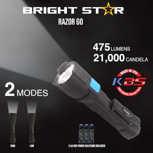Bright Star Razor Go All-Purpose LED Flashlight – 21,000 Candela Beam ...