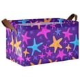 Bright Starfish Pattern Collapsible Storage Bin Open Home Shelf Basket ...