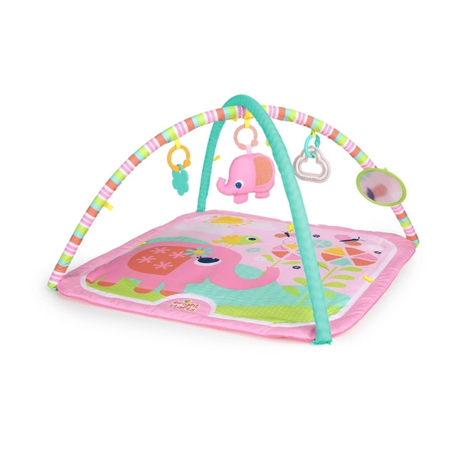 Bright Starts Fanciful Flowers Baby Activity Gym and Play Mat - Pink ...