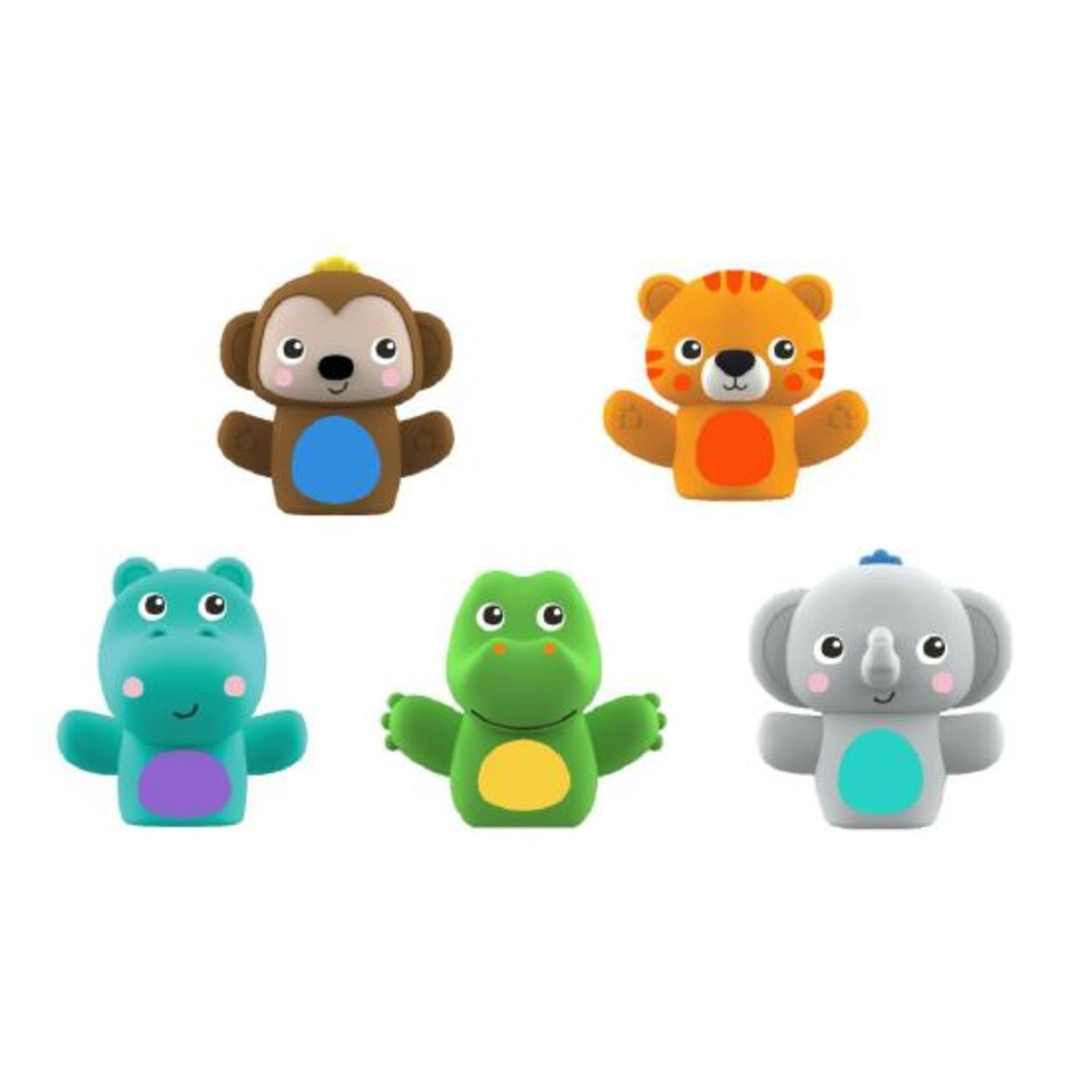Bright Starts Poppin’ Puppets 5pk Animal Finger Puppets - BPA Free Bath ...
