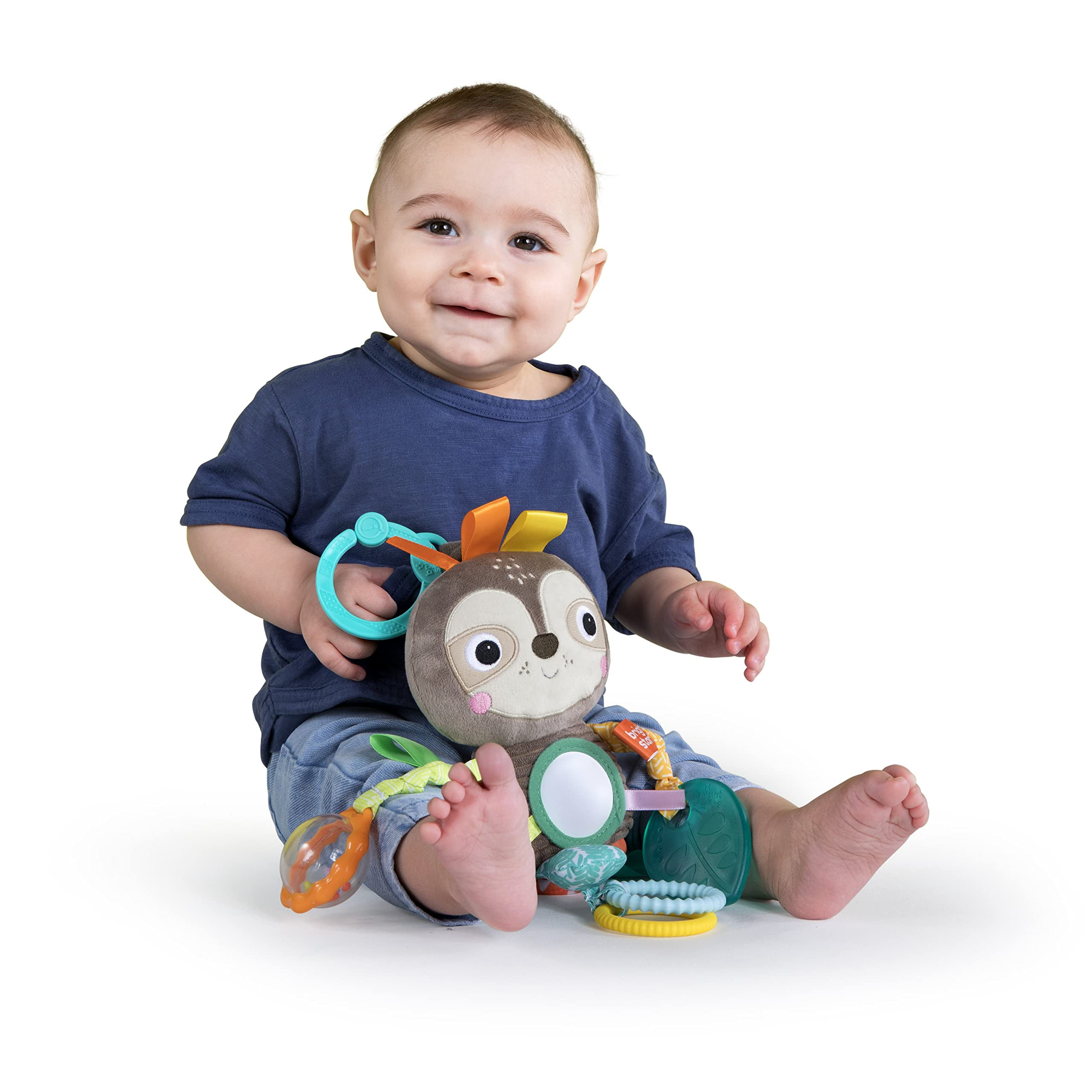 Bright Starts Sloth Plush Playful Pals Take-Along BPA-Free Stroller ...