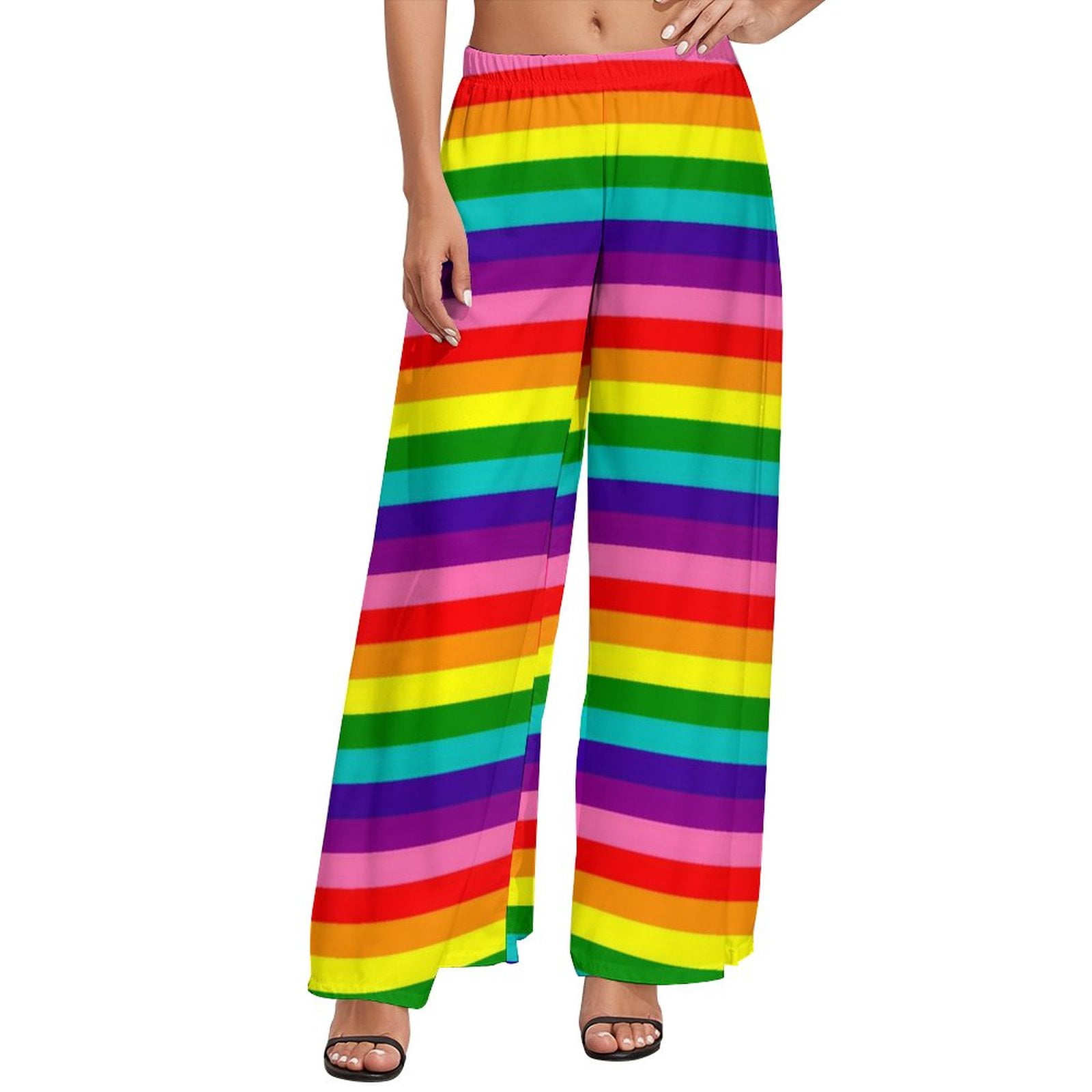 Bright Straight Pants Unique Colorful Swirl Modern Wide Pants Woman ...