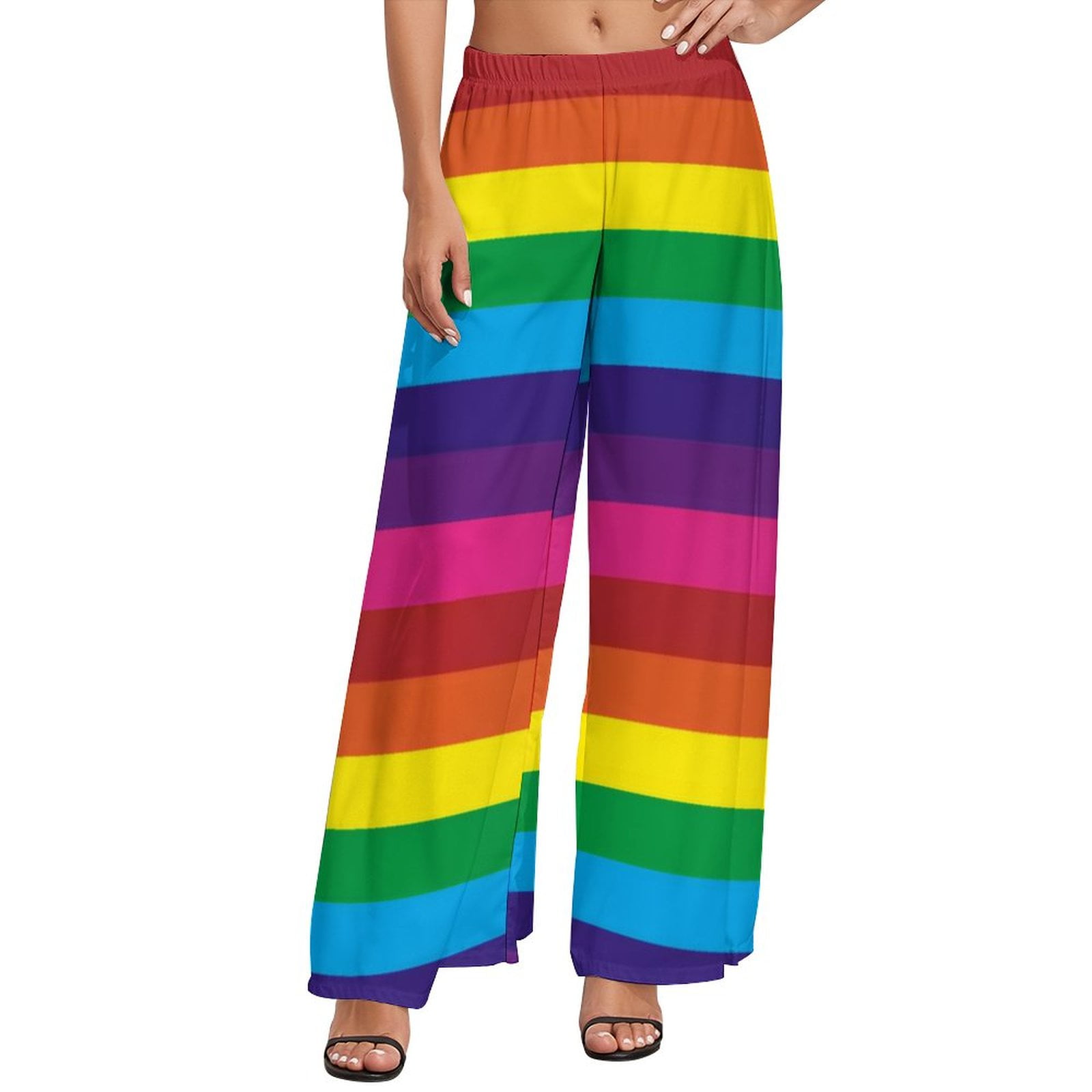 Bright Straight Pants Unique Colorful Swirl Modern Wide Pants Woman ...