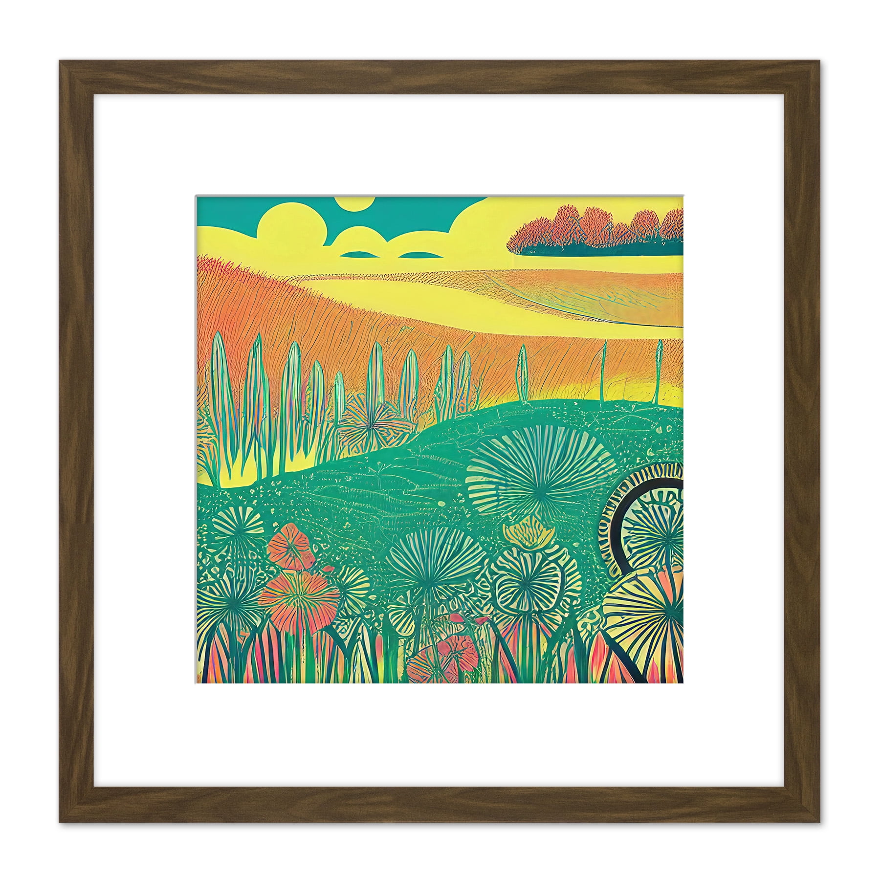 Bright Summer Abstract Countryside Scenic Landscape Colourful Painting ...
