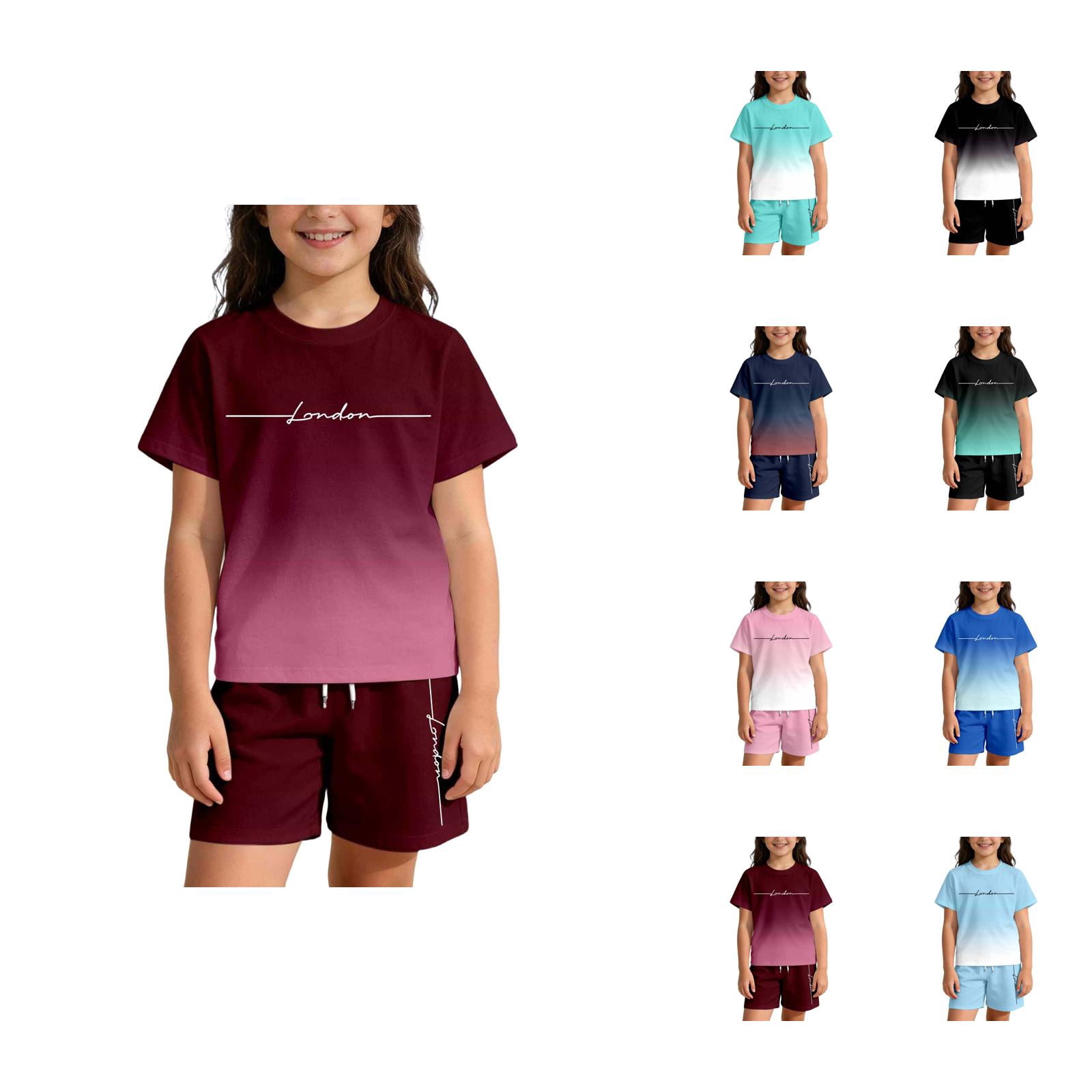 Bright Summer Cityscape Gradient Print Outfit For Kids – Alphabet ...