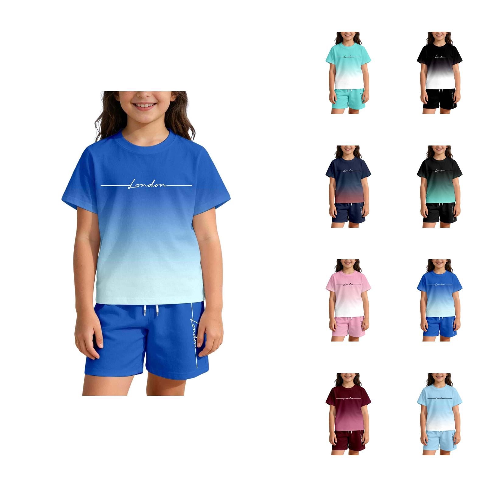 Bright Summer Cityscape Gradient Print Outfit For Kids – Alphabet ...