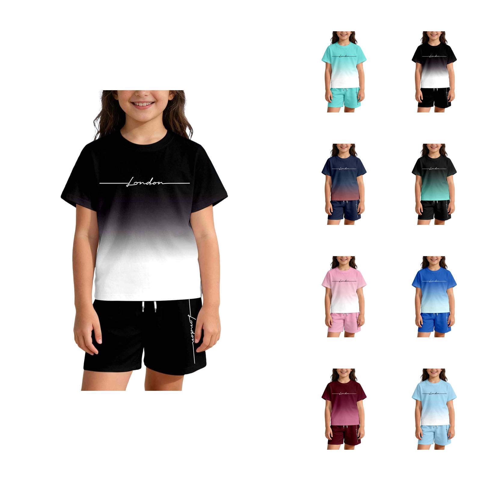 Bright Summer Cityscape Gradient Print Outfit For Kids – Alphabet ...