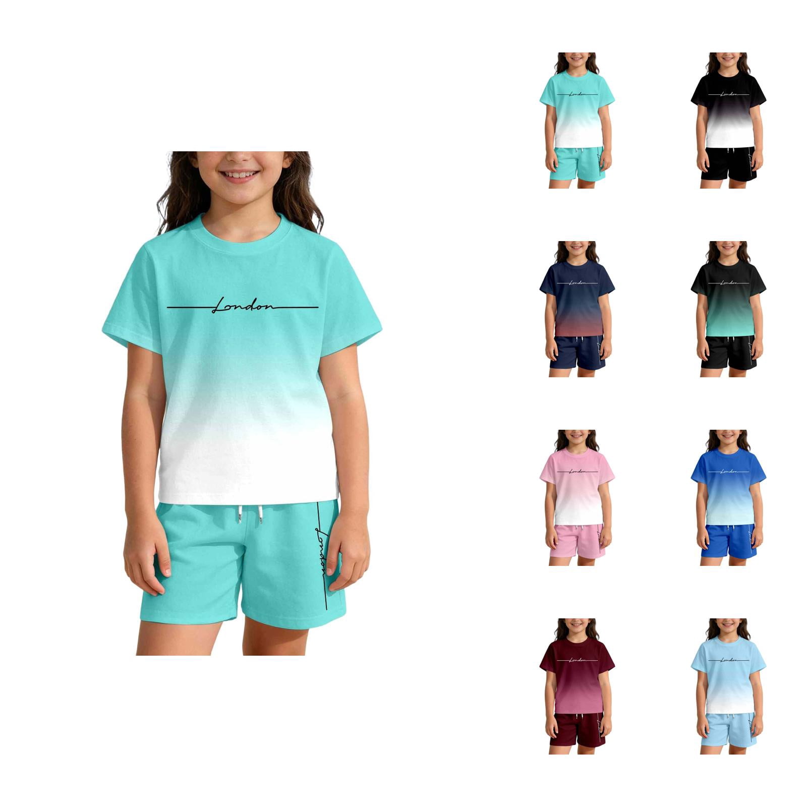 Bright Summer Cityscape Gradient Print Outfit For Kids – Alphabet ...