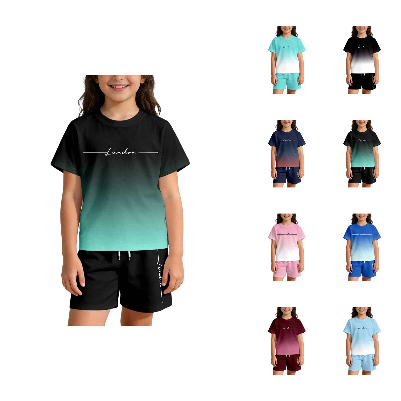 Bright Summer Cityscape Gradient Print Outfit For Kids – Alphabet ...