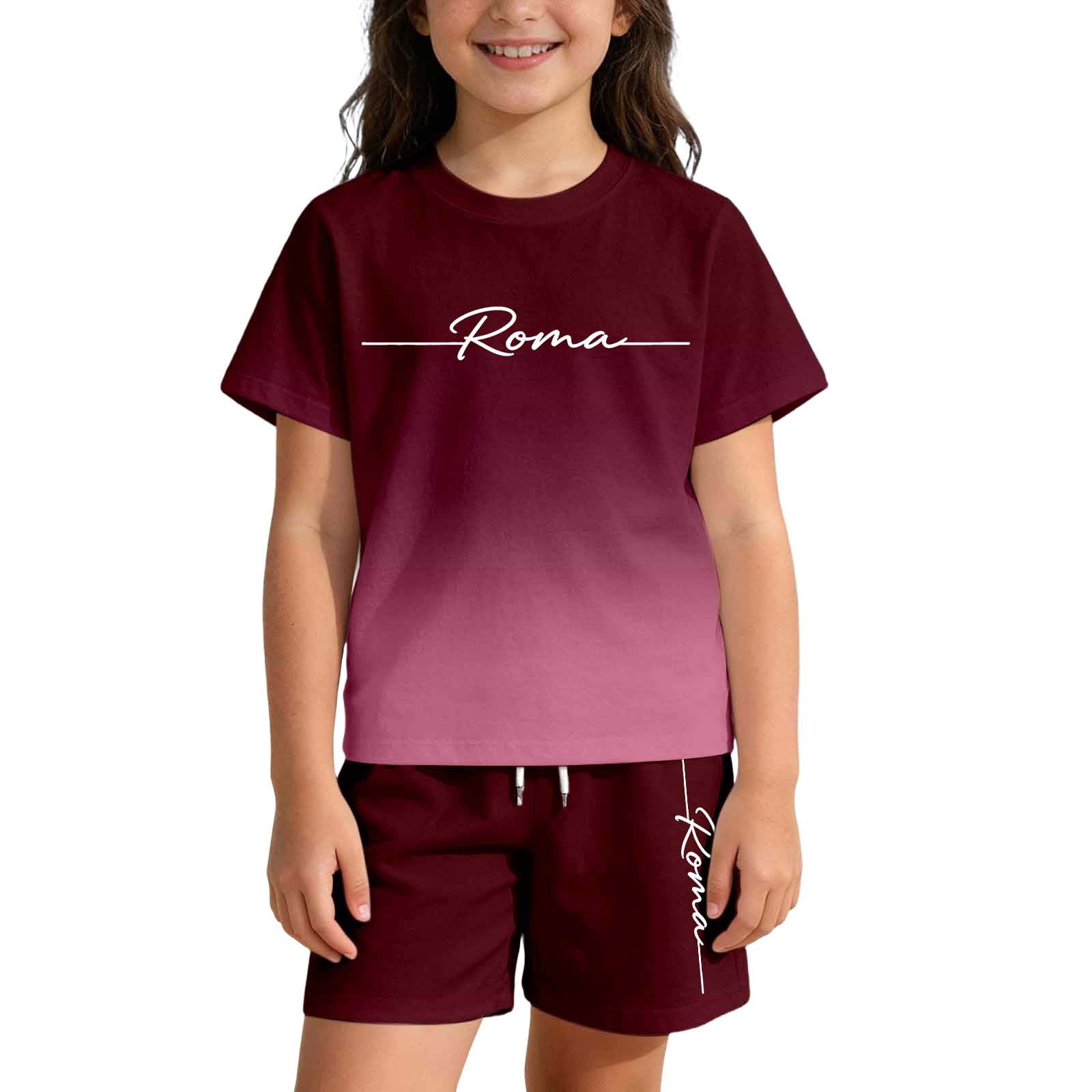 Bright Summer Cityscape Gradient Print Outfit Kids Alphabet Design ...