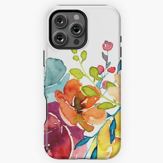 Bright Summer Flowers Watercolor Art iPhone Case 17 16 15 14 13 12 11 ...