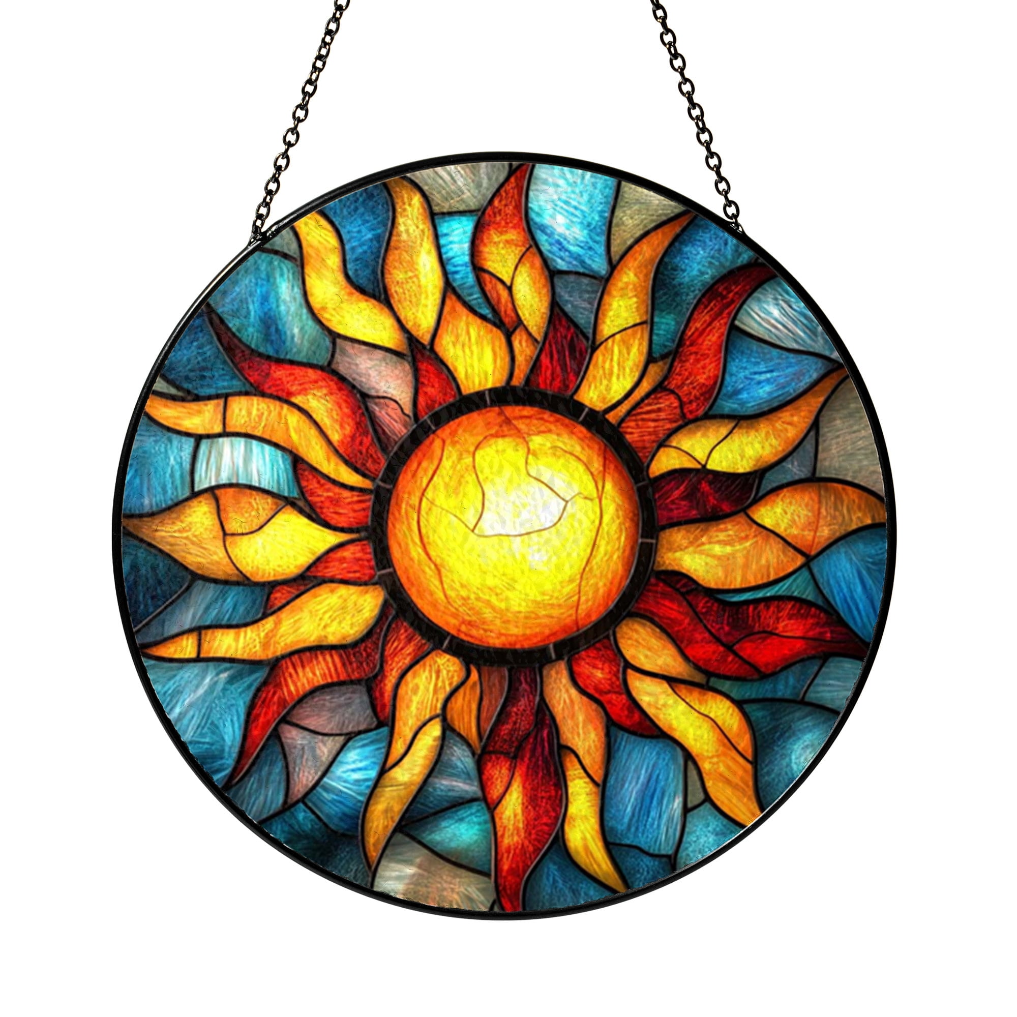 Bright Sun Glass Suncatcher Window Decor, Stained Glass Style Hanging ...