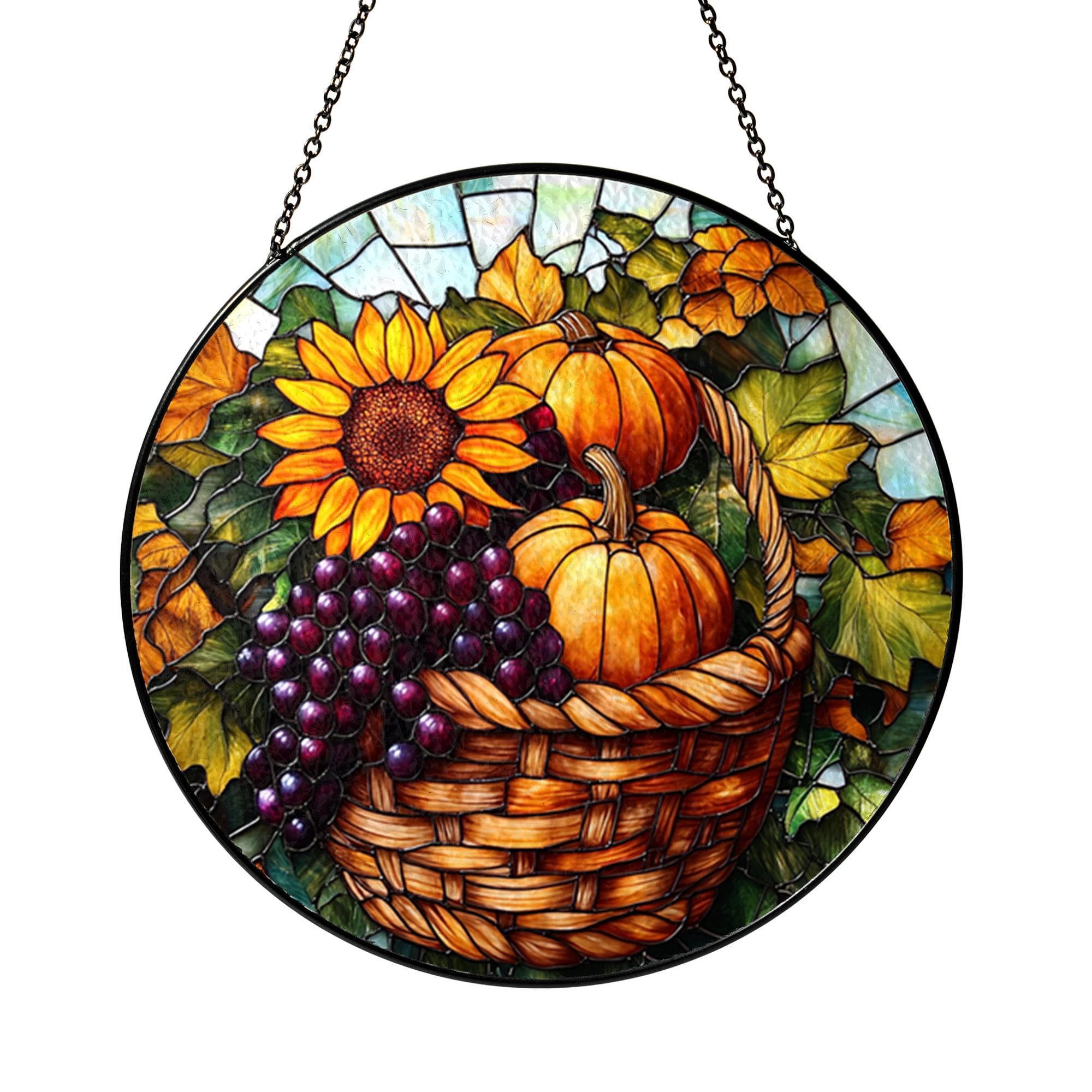Bright Sunflower Window Suncatcher, Stained Glass Inspired Floral ...