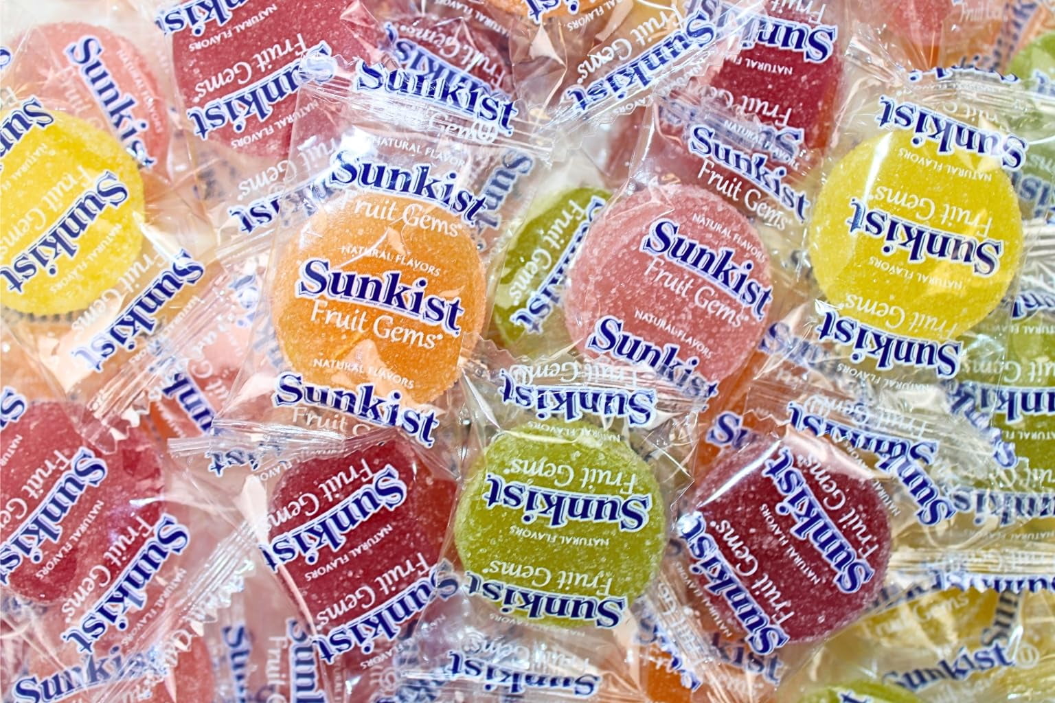 Bright Sunkiss Fruit Gems, MZF22 Individually Wrapped Sugar Dusted Soft Gel Candy, Fruit Slice ...