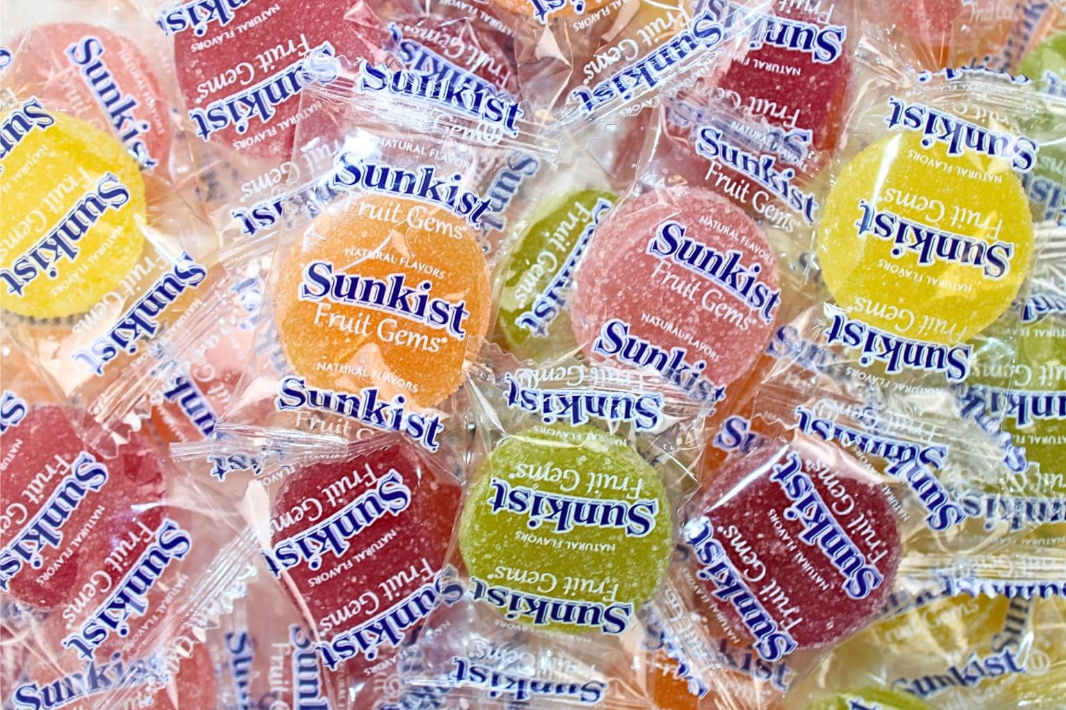 Bright Sunkiss Fruit Gems, SAF21 Individually Wrapped Sugar Dusted Soft ...