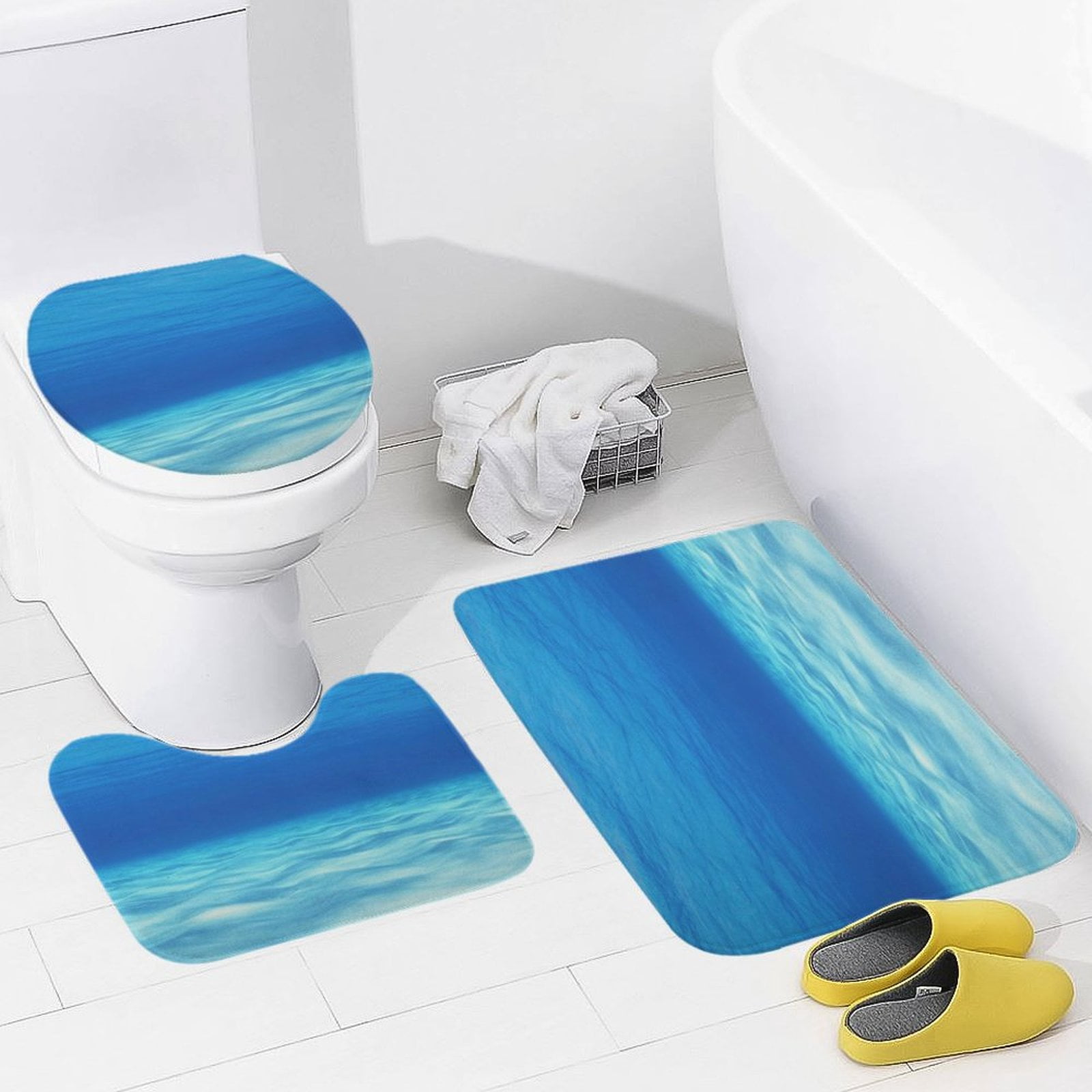 Bright Sunshine Through Deep Blue Sea Bathroom Mats Set 3-piece Bath ...