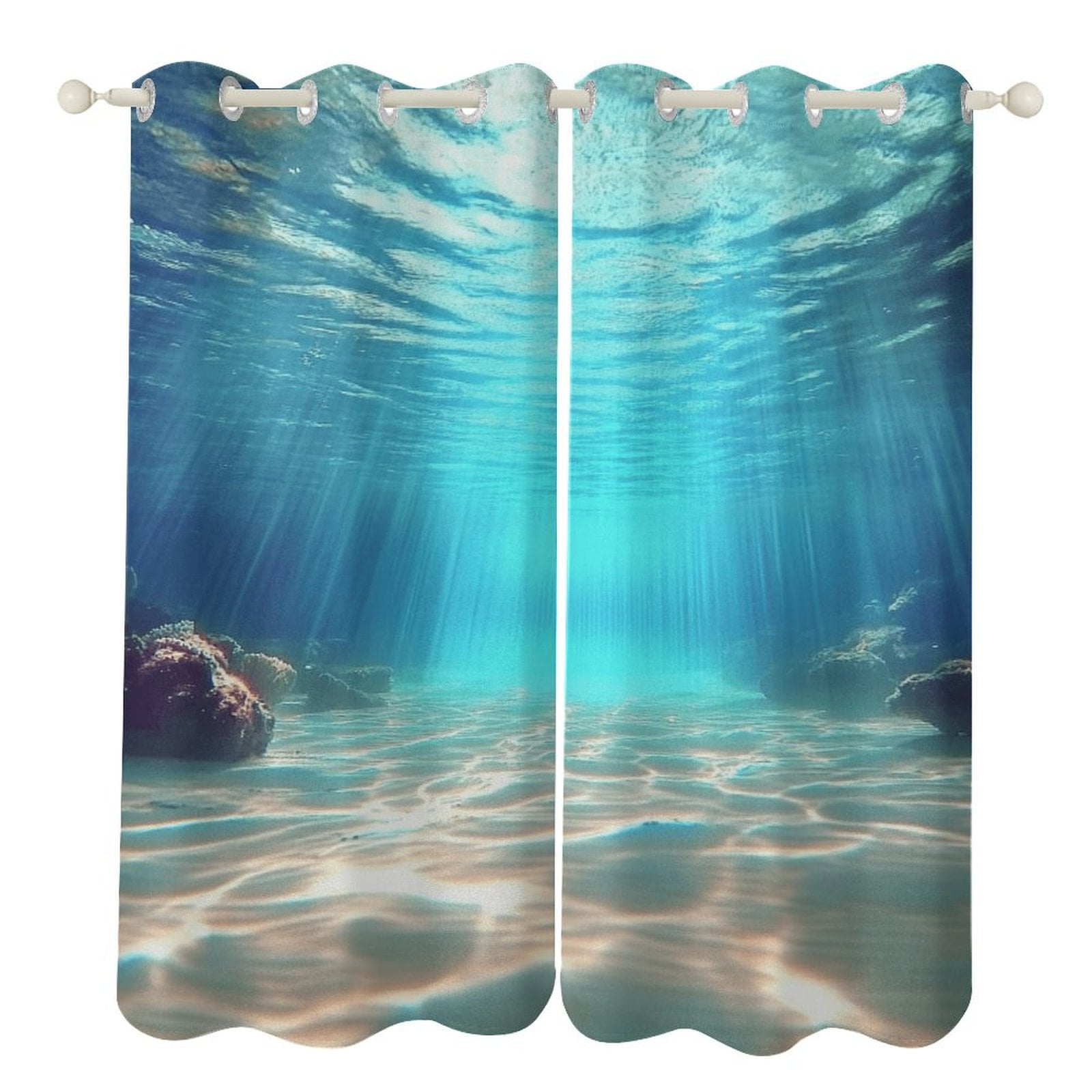 Bright Sunshine Through Deep Blue Sea Curtains Aesthetic Envrionmental ...