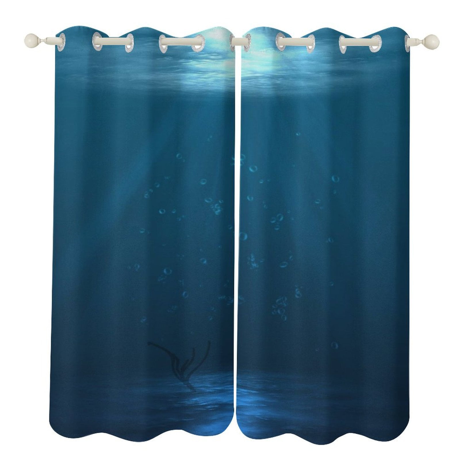 Bright Sunshine Through Deep Blue Sea Curtains Aesthetic Envrionmental ...