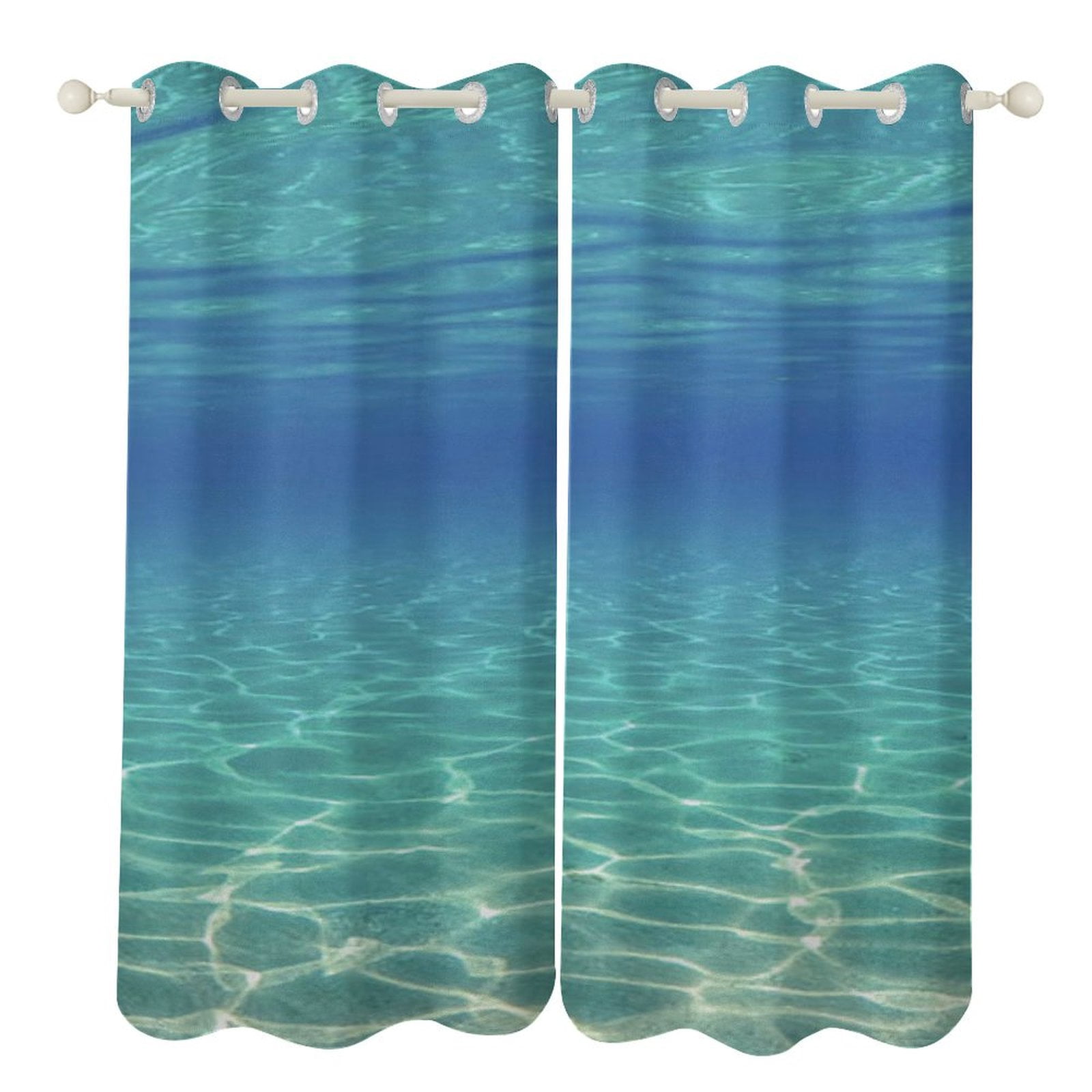 Bright Sunshine Through Deep Blue Sea Curtains Aesthetic Envrionmental ...