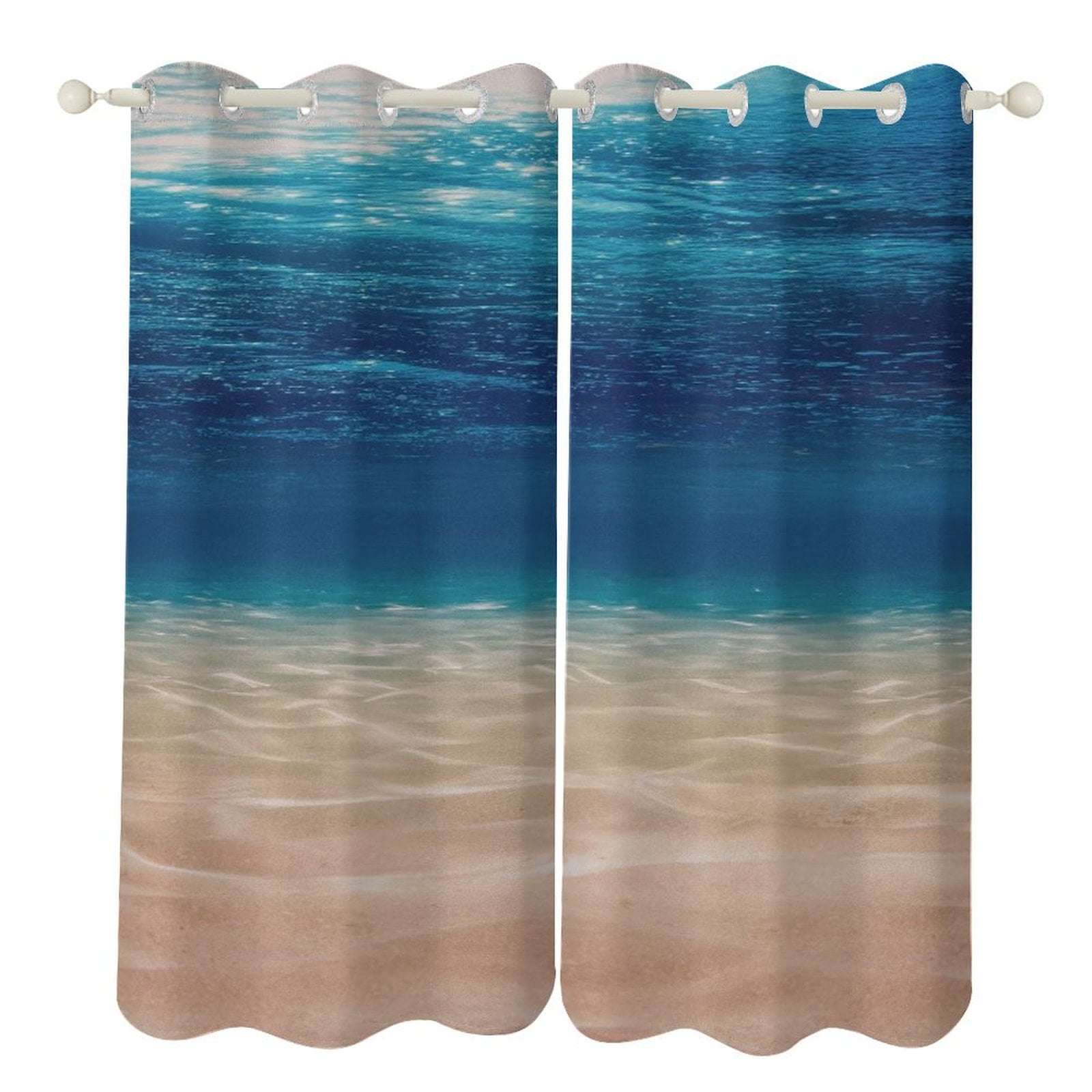 Bright Sunshine Through Deep Blue Sea Curtains Aesthetic Envrionmental ...