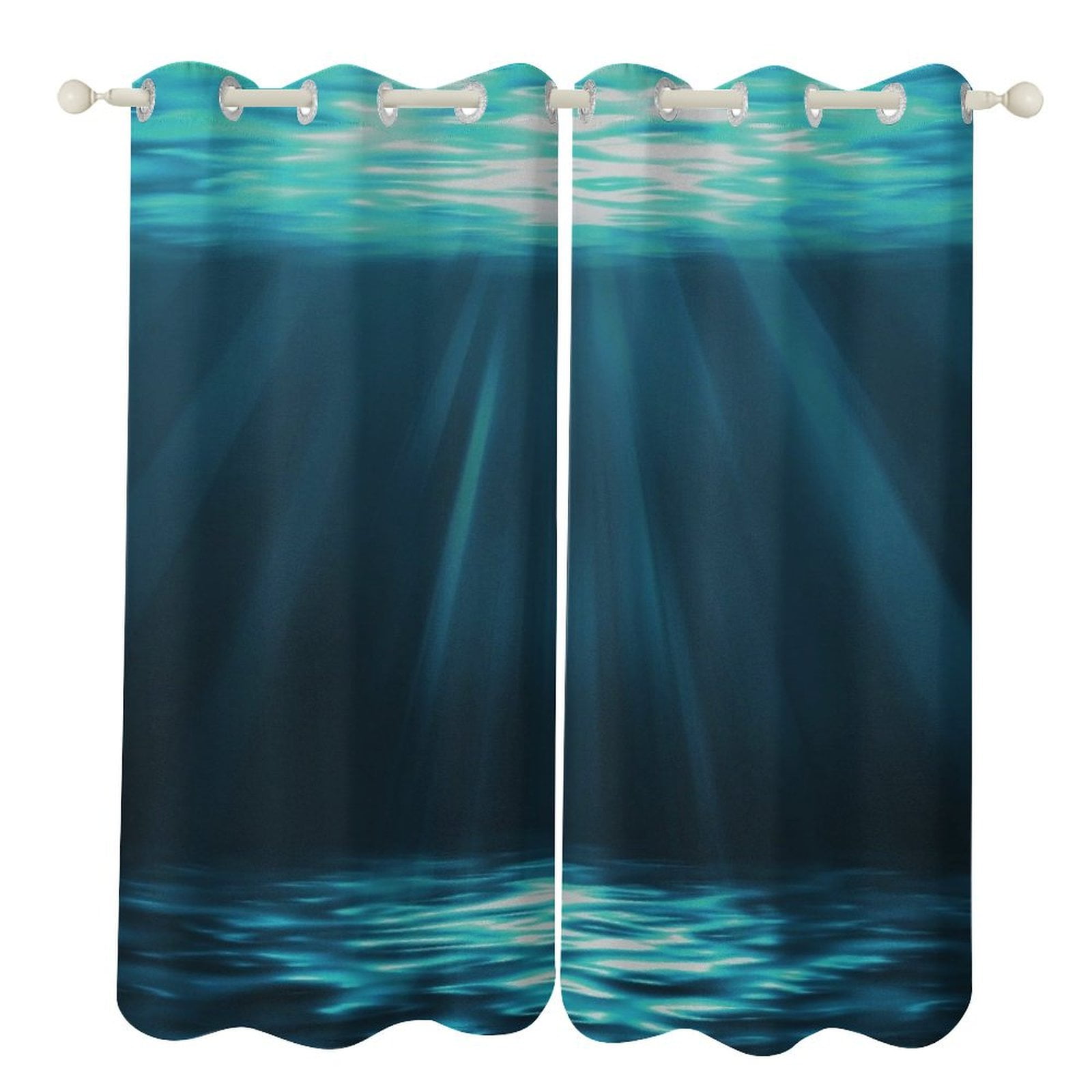 Bright Sunshine Through Deep Blue Sea Curtains Aesthetic Envrionmental ...