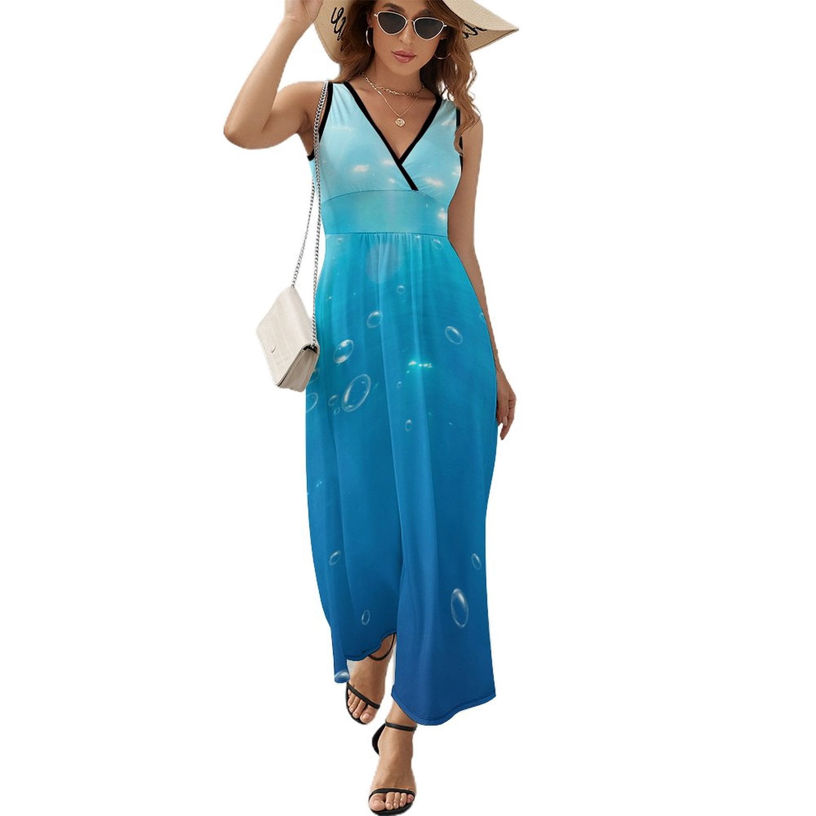Bright Sunshine Through Deep Blue Sea King Size Sleeveless Dress ...