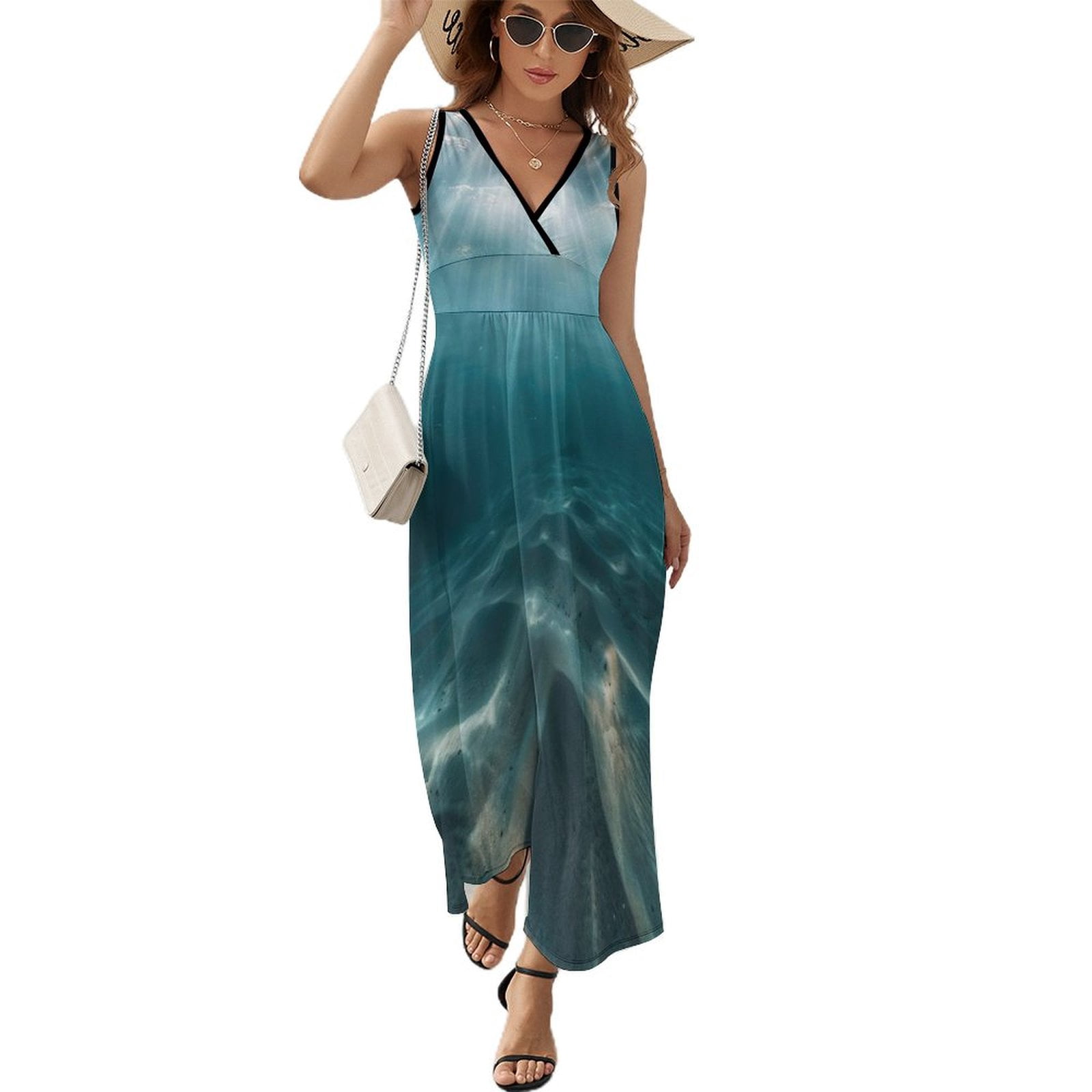 Bright Sunshine Through Deep Blue Sea King Size Sleeveless Dress ...
