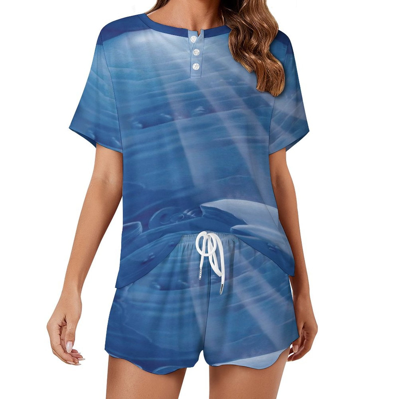 Bright Sunshine Through Deep Blue Sea Pajama Set for Women 2 Piece ...