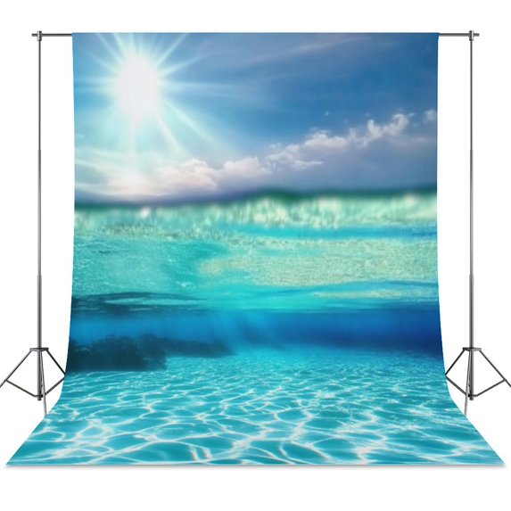 Bright Sunshine Through Deep Blue Sea Spring Backdrop Backdrops for ...